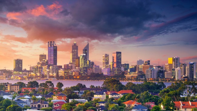 Perth City Skyline Australia Skyline Wallpaper Wall Mural
