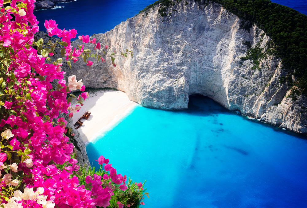 Tropical Beach Greek Island Wallpaper Wall Mural
