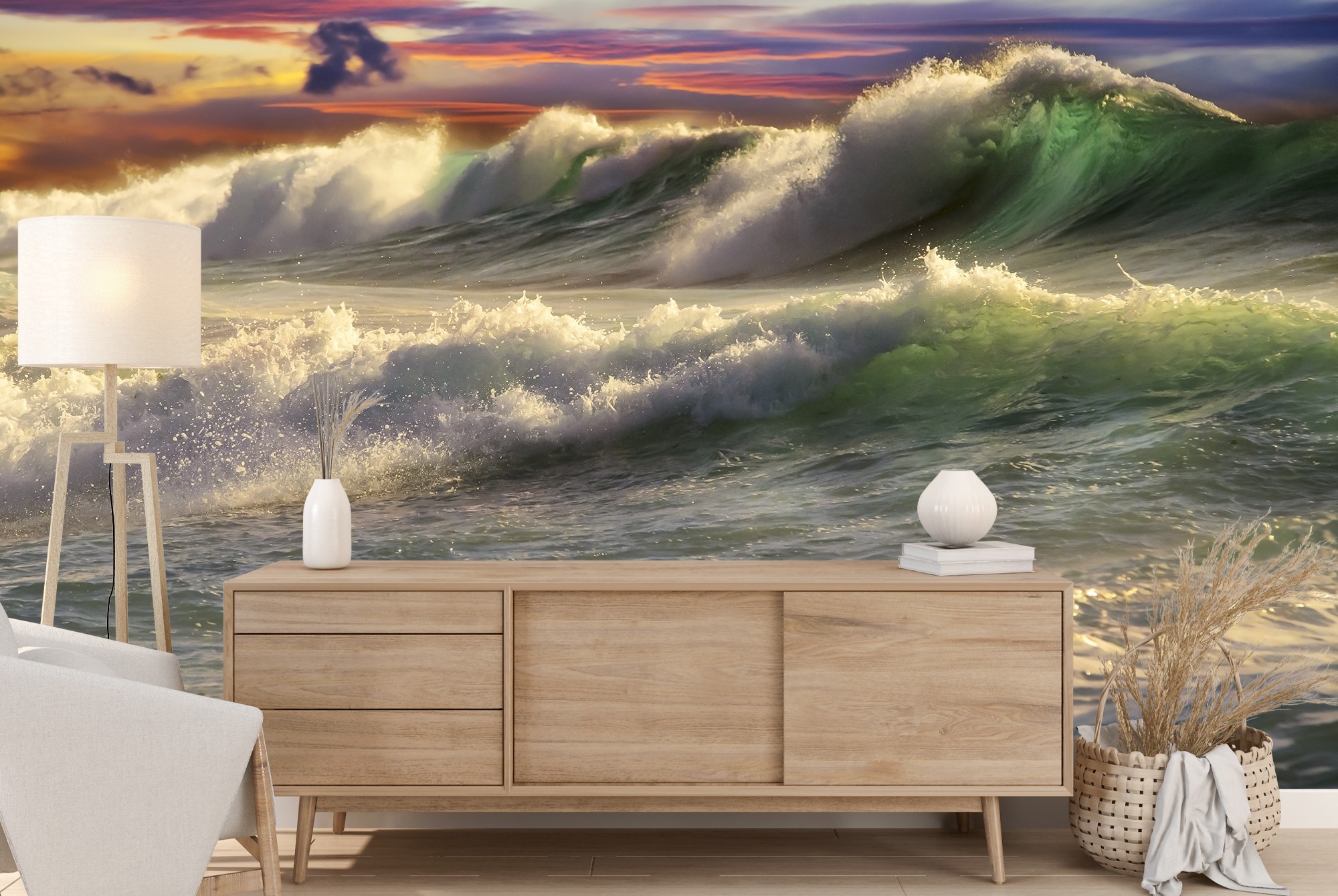 Ocean Waves Wallpaper Wall Mural