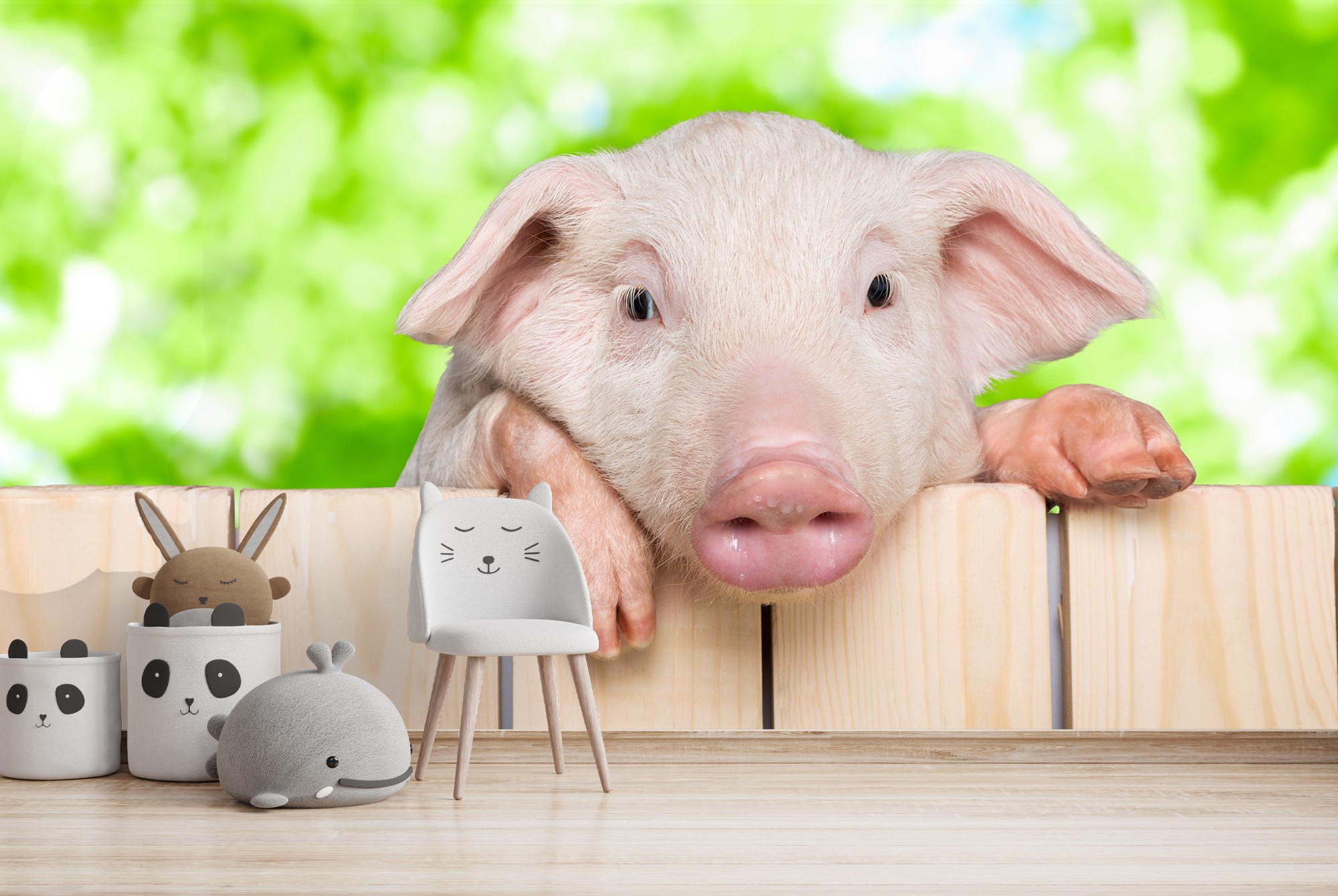 Pig Wallpaper Wall Mural