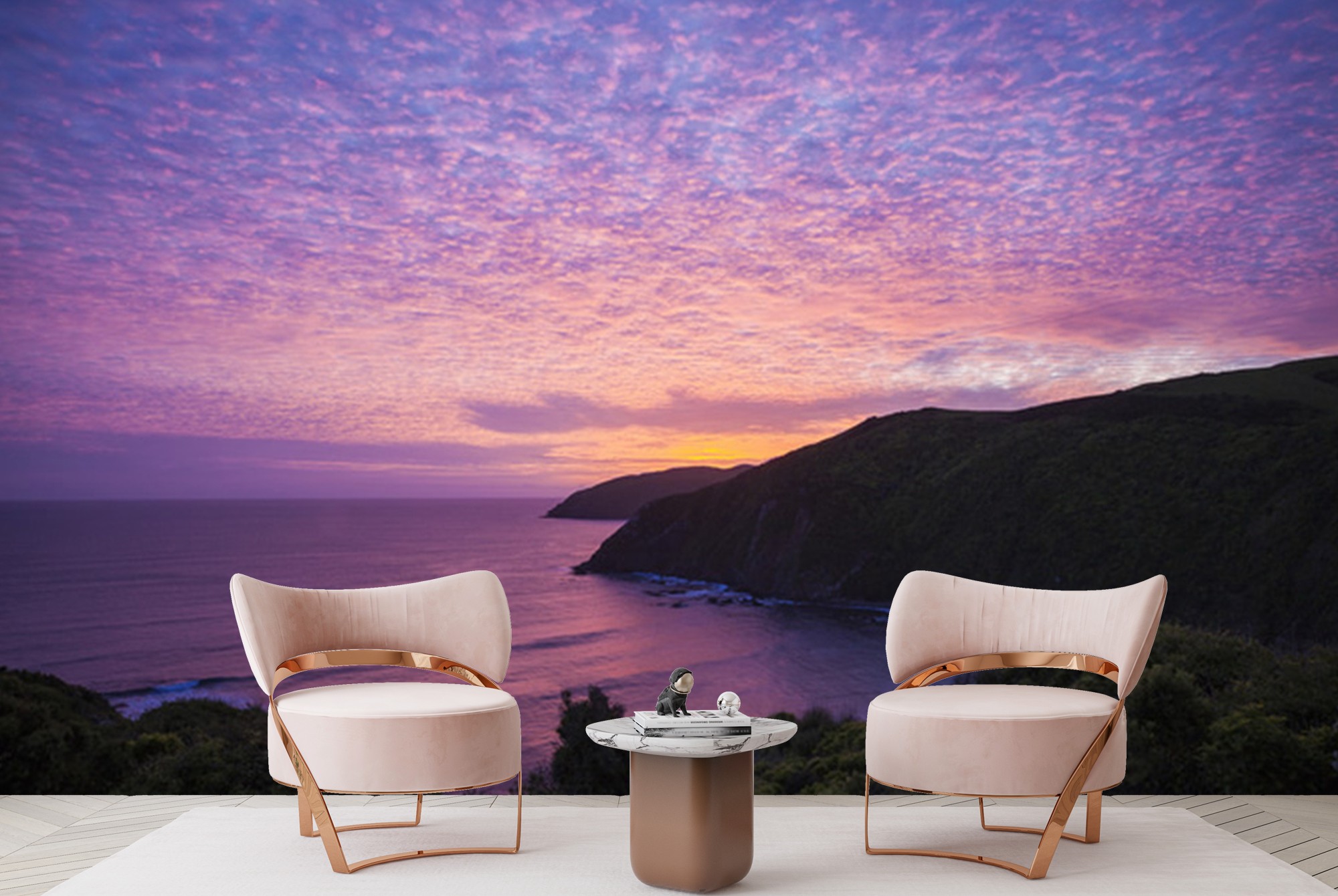 Purple New Zealand Sunset Wallpaper Wall Mural