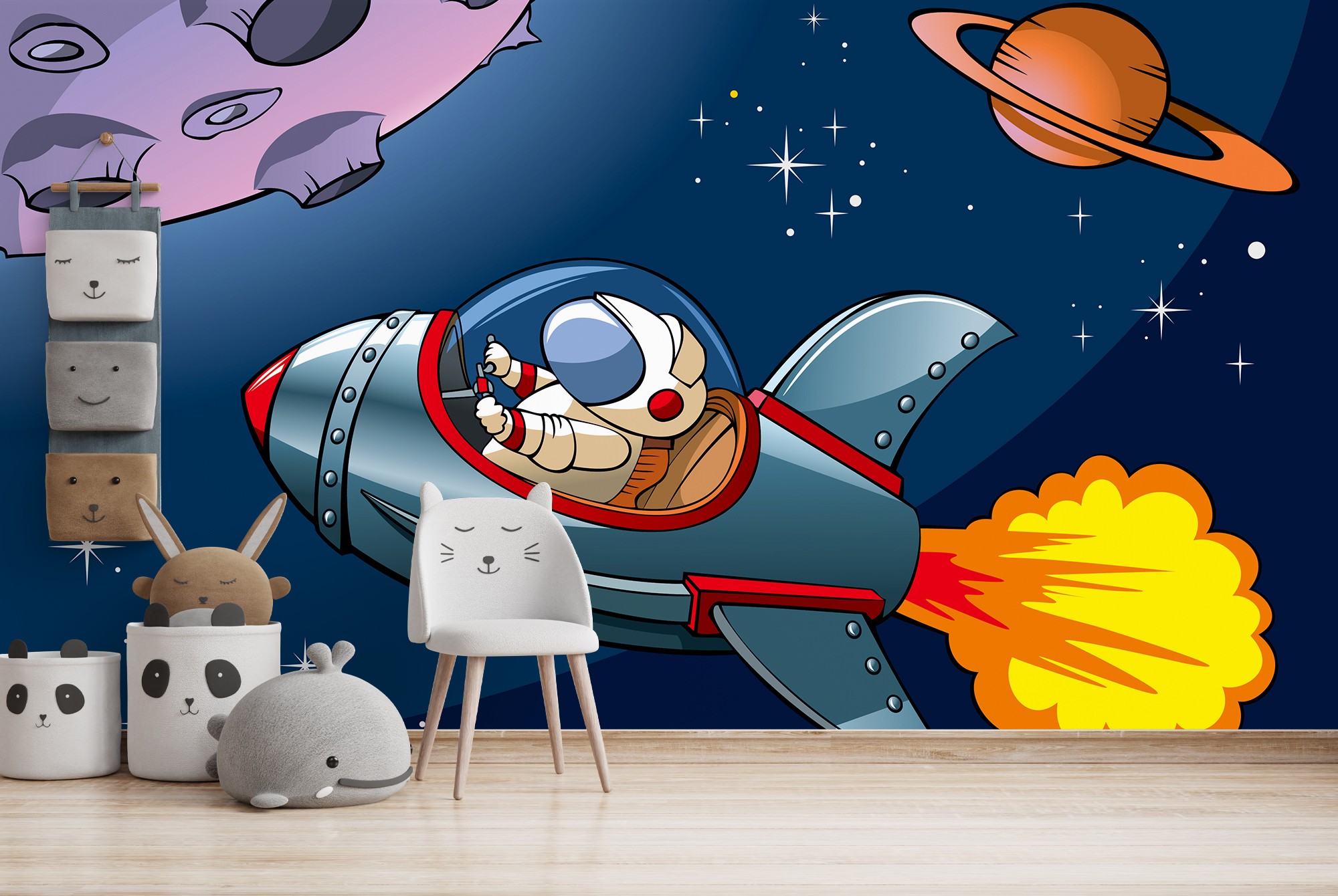 Space Rocket Wallpaper Wall Mural