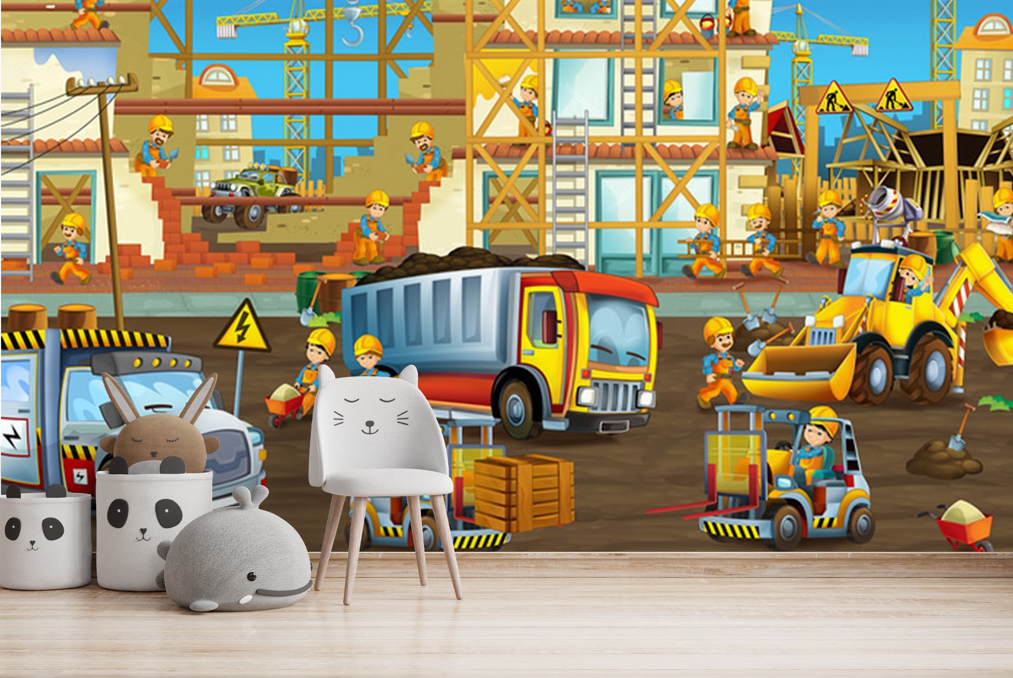 Construction Site Wallpaper Wall Mural