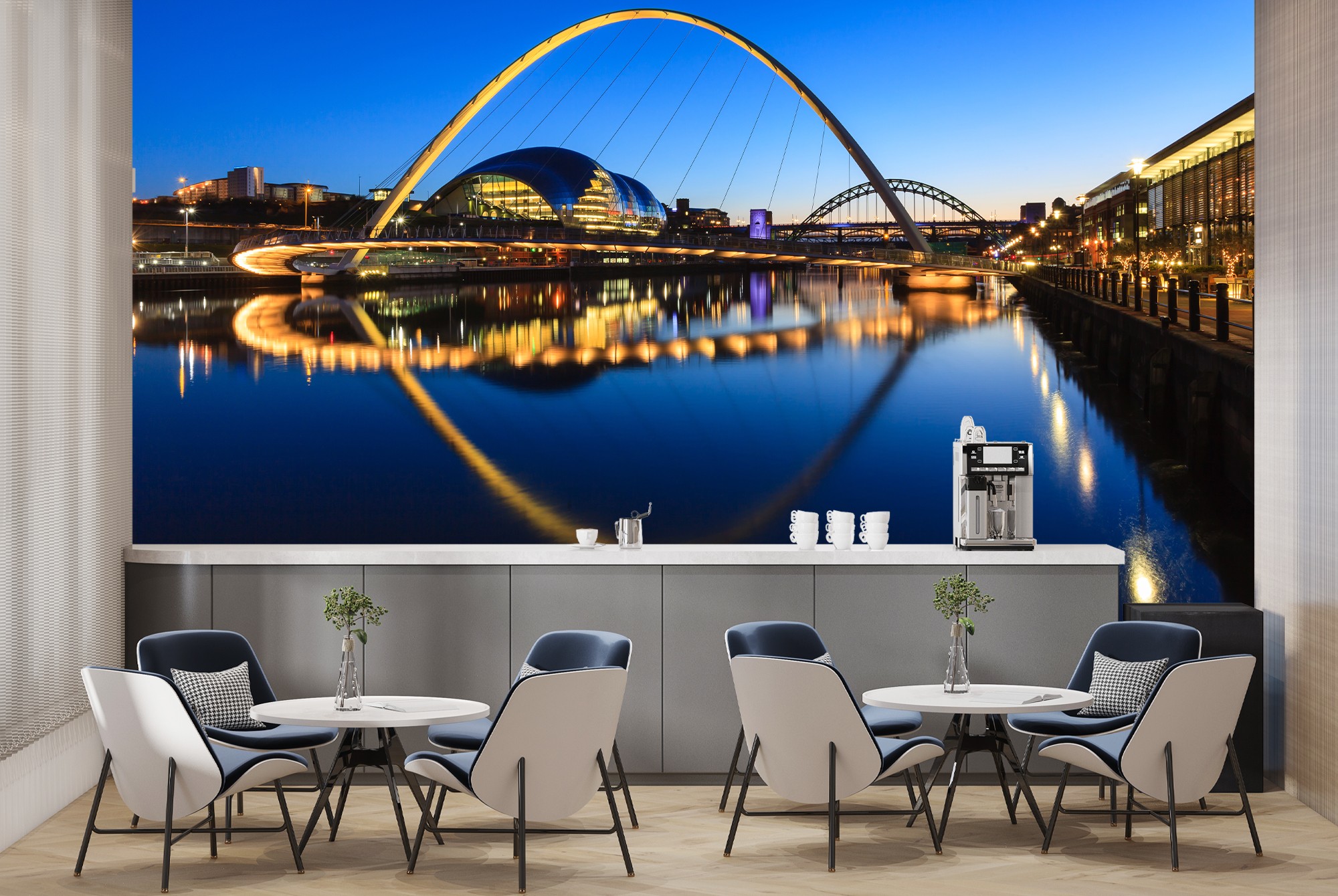 Newcastle at Night Wallpaper Wall Mural
