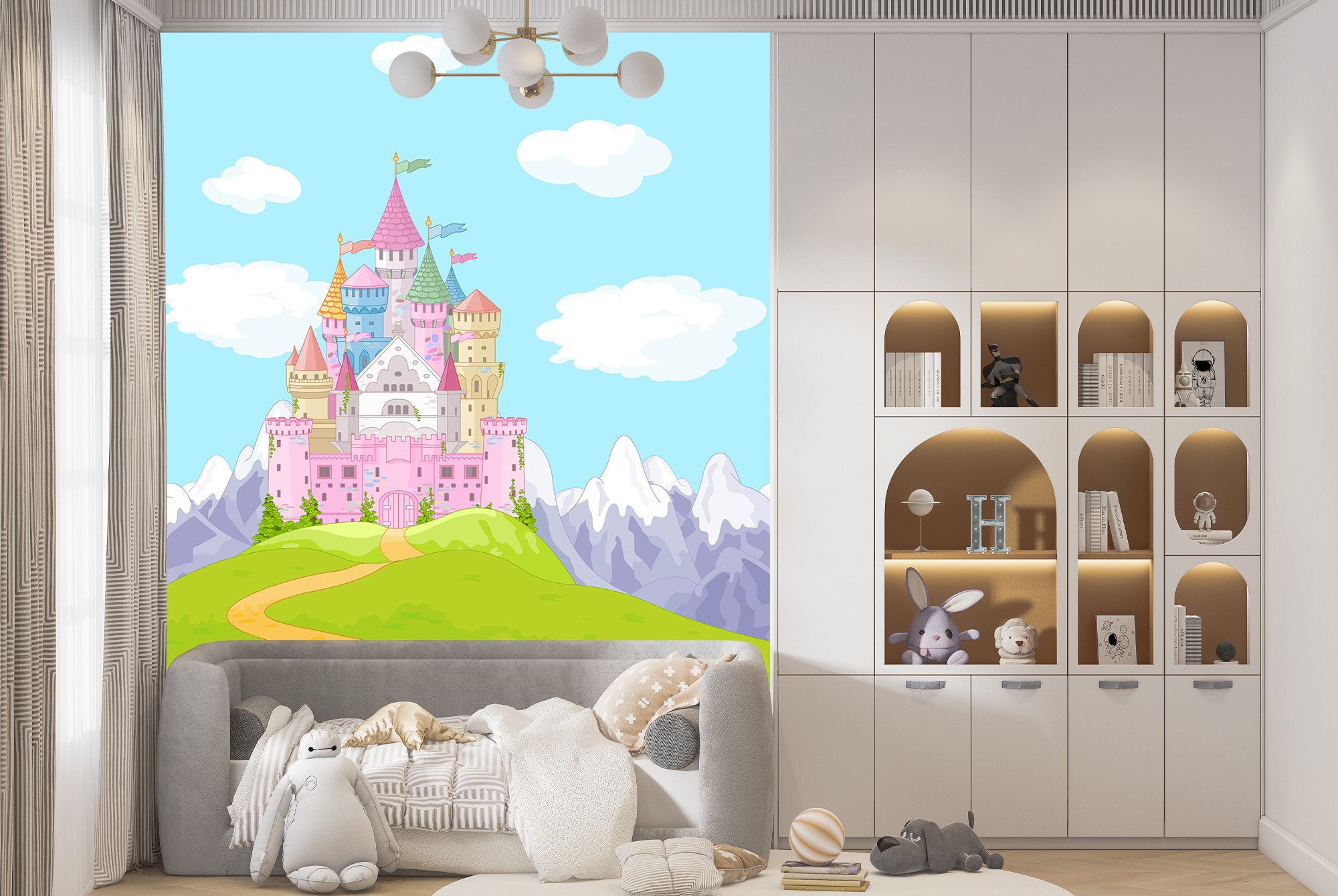 Fantasy Princess Castle Wallpaper Wall Mural