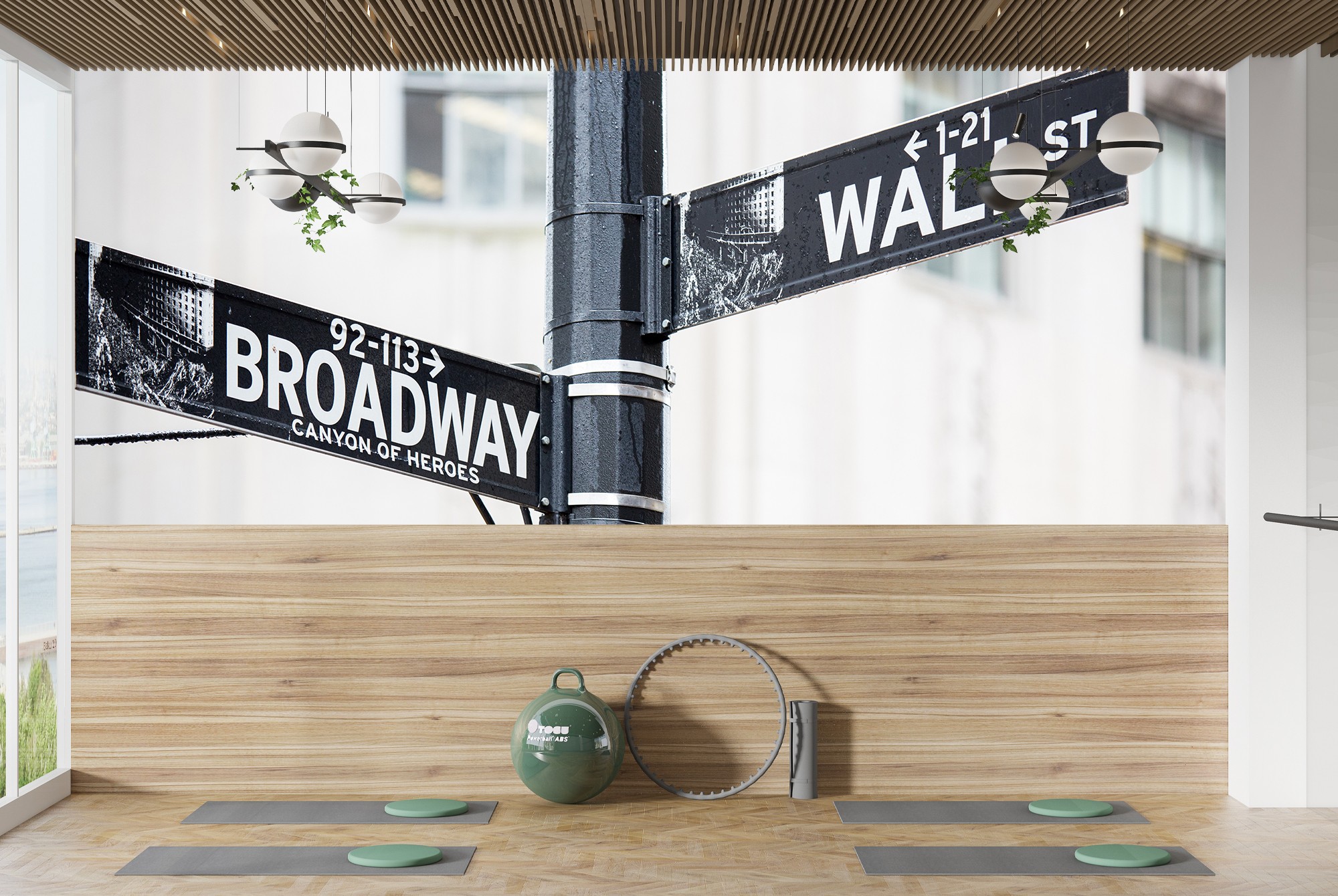 Broadway & Wall Street Signpost Wallpaper Wall Mural