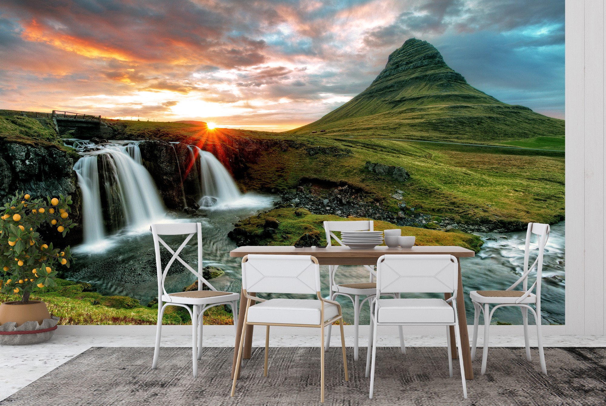 Mountain Waterfall Wallpaper Wall Mural