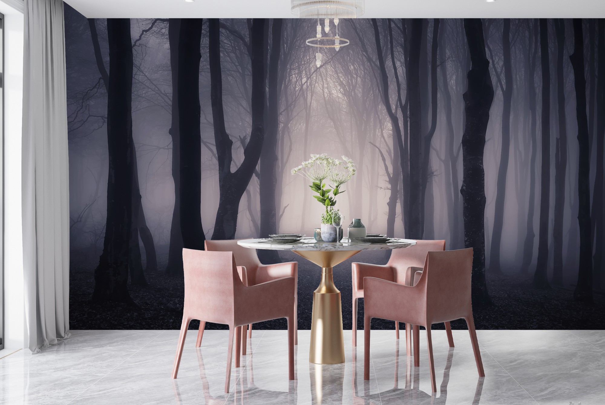 Dark Forest Wallpaper Wall Mural