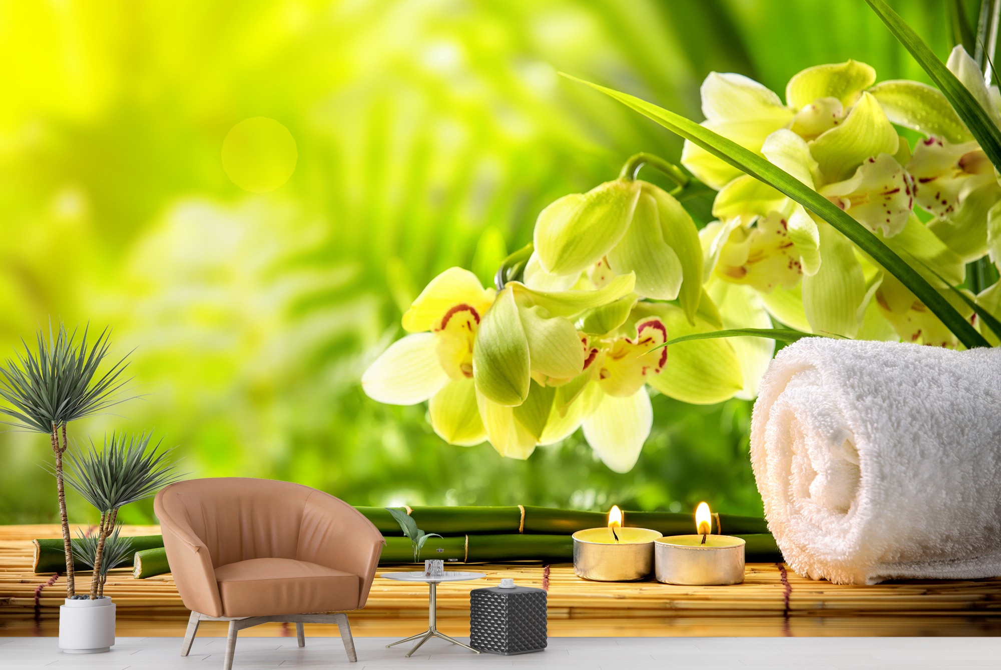 Orchid Spa Wallpaper Wall Mural