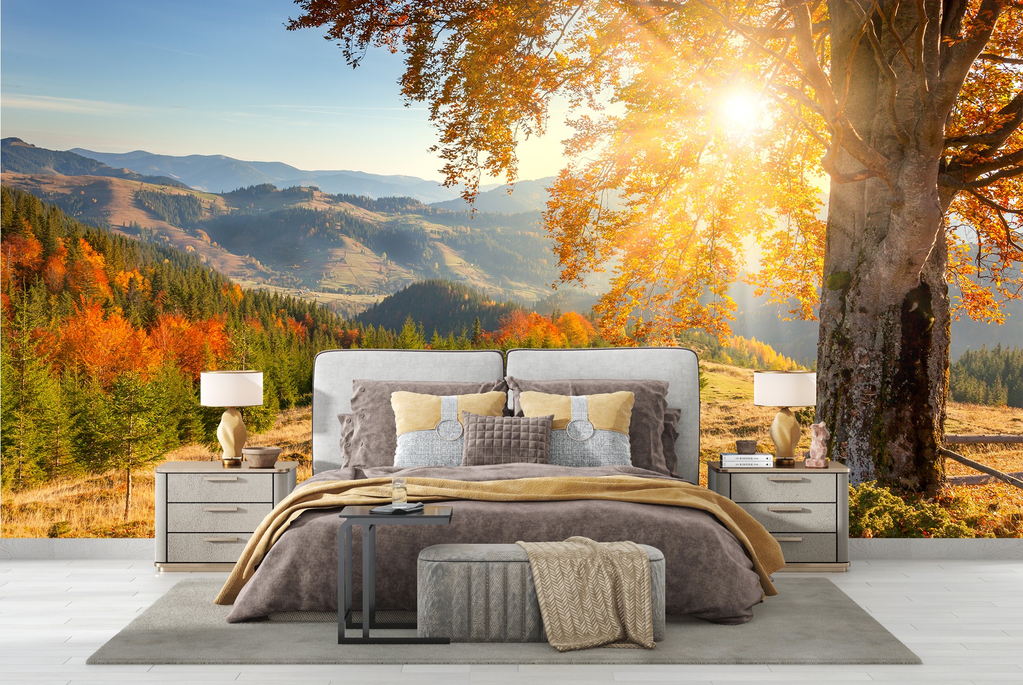 Autumn Hillside Wallpaper Wall Mural