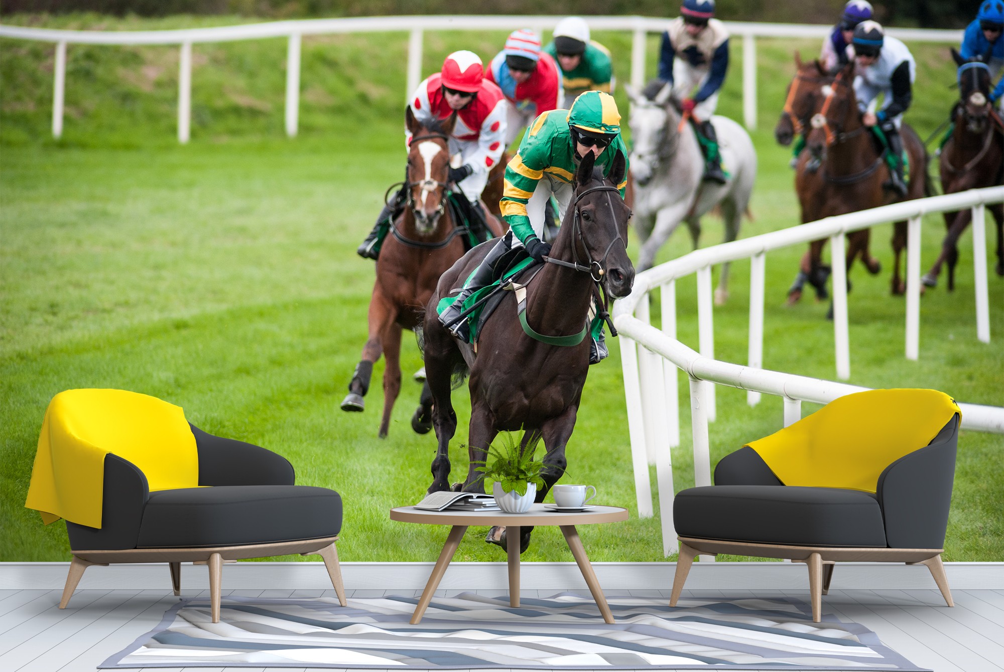 Horse Racing Wallpaper Wall Mural