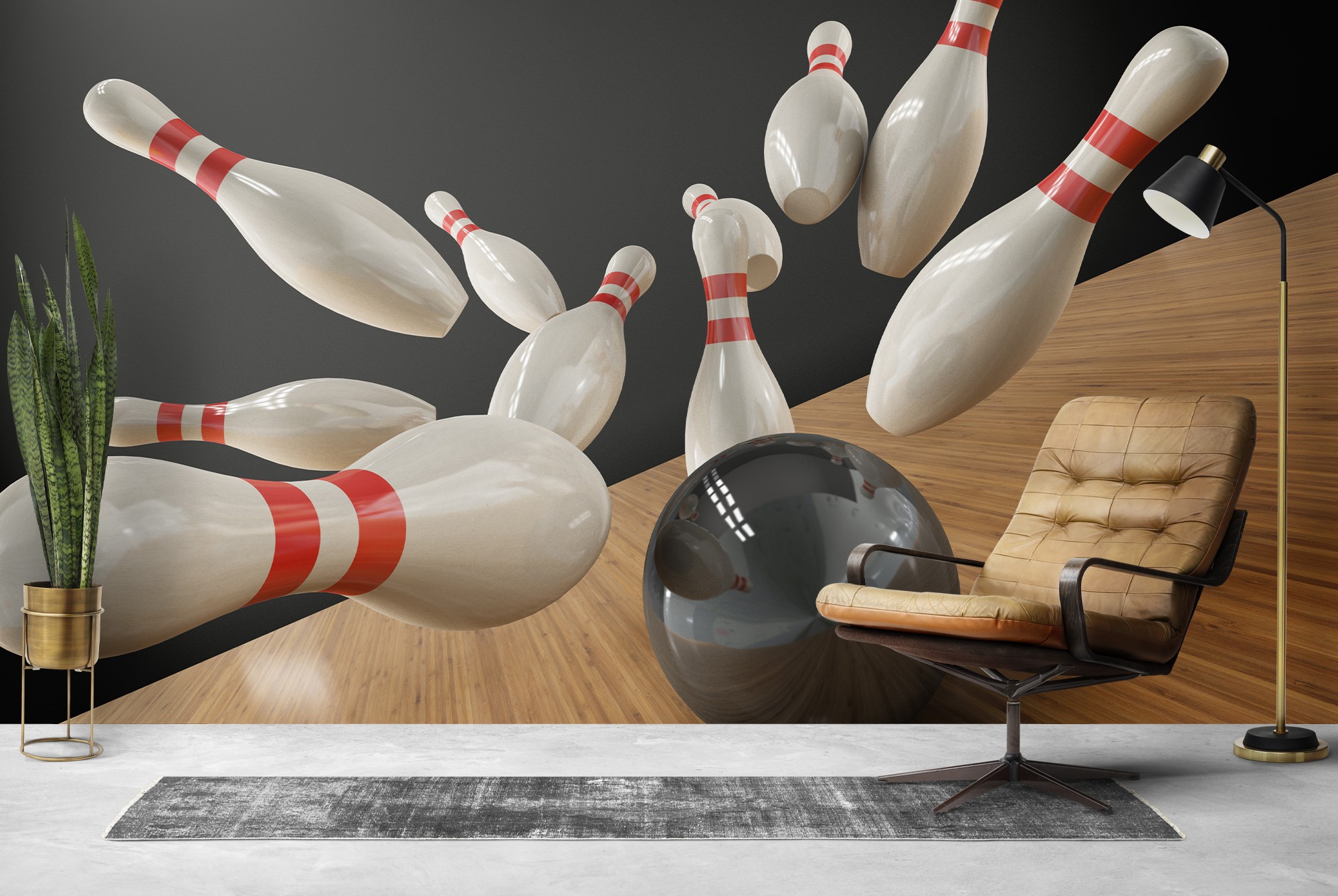 Bowling Strike Bowl Wallpaper Wall Mural