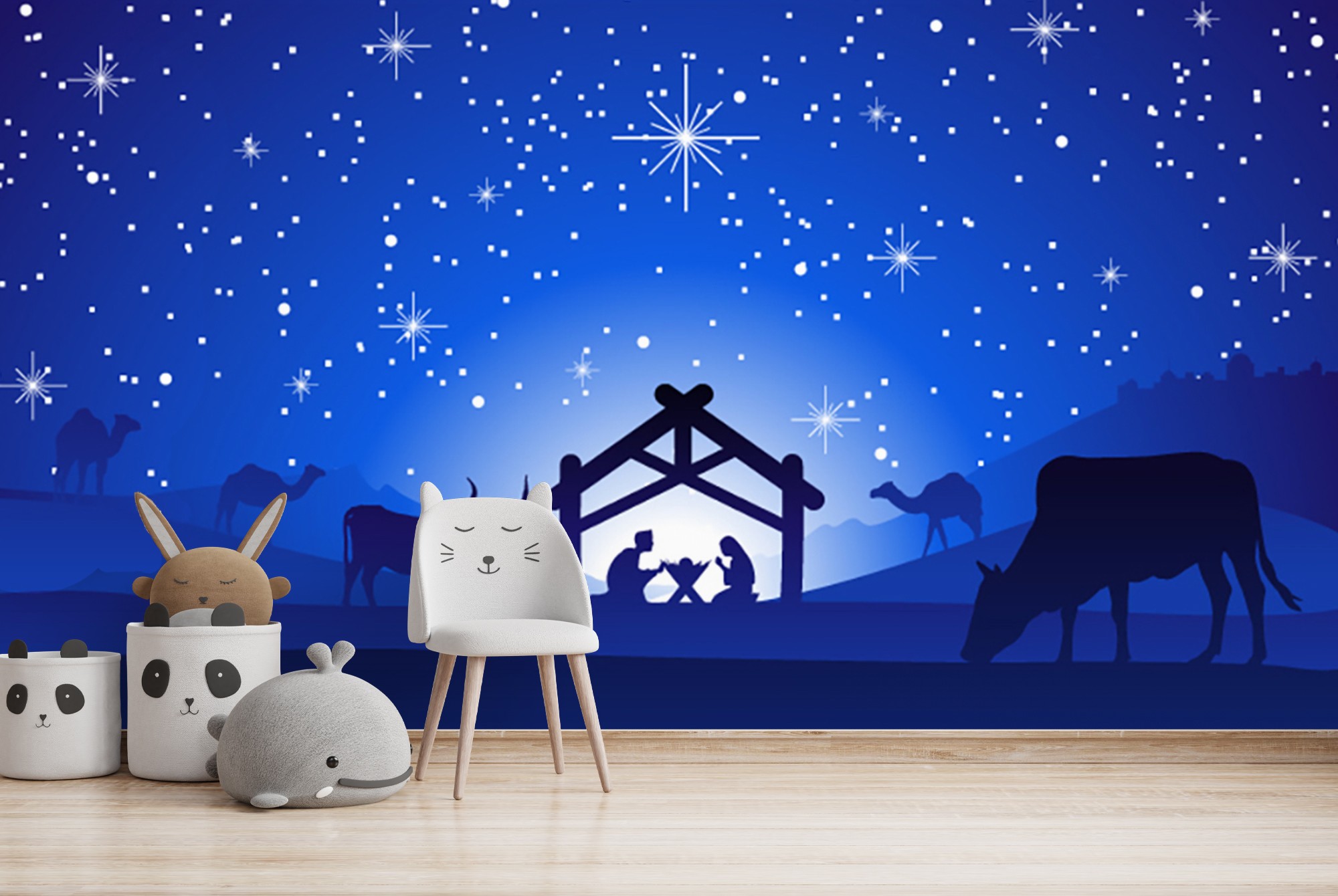 Nativity Scene Christmas Wallpaper Wall Mural