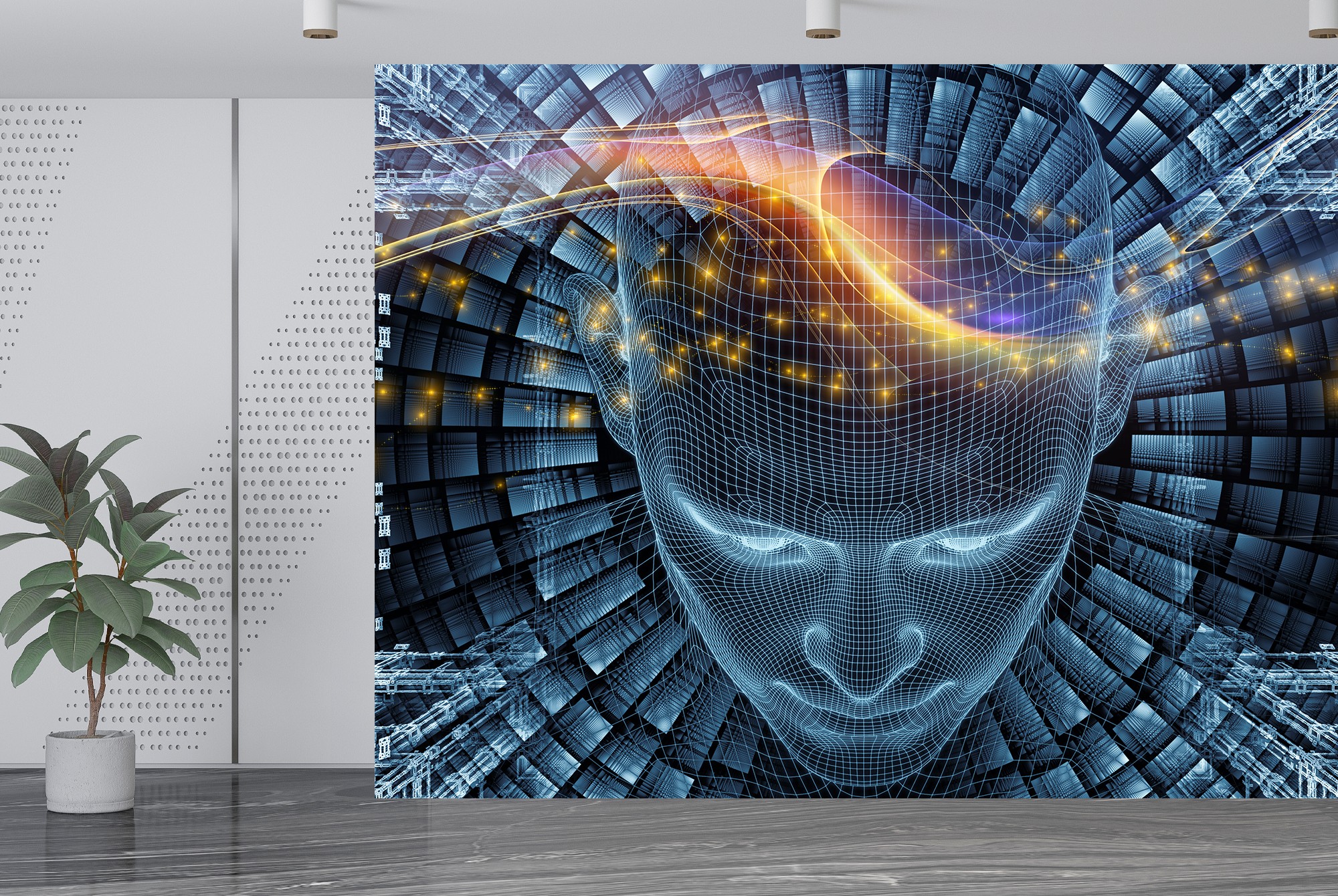 Digital Intelligence Technology Concept Wallpaper Wall Mural