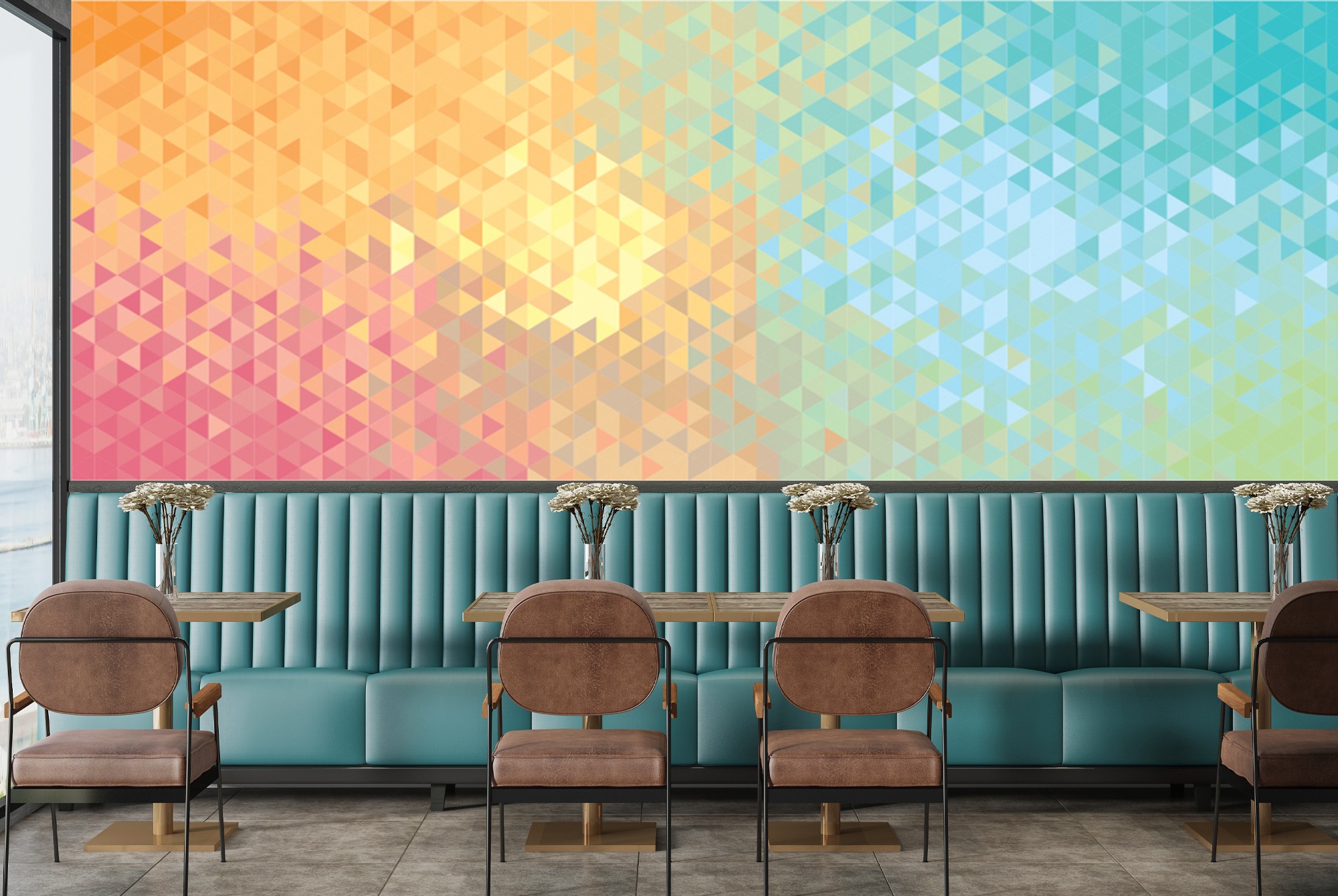 Rainbow Abstract Art Wallpaper Wall Mural