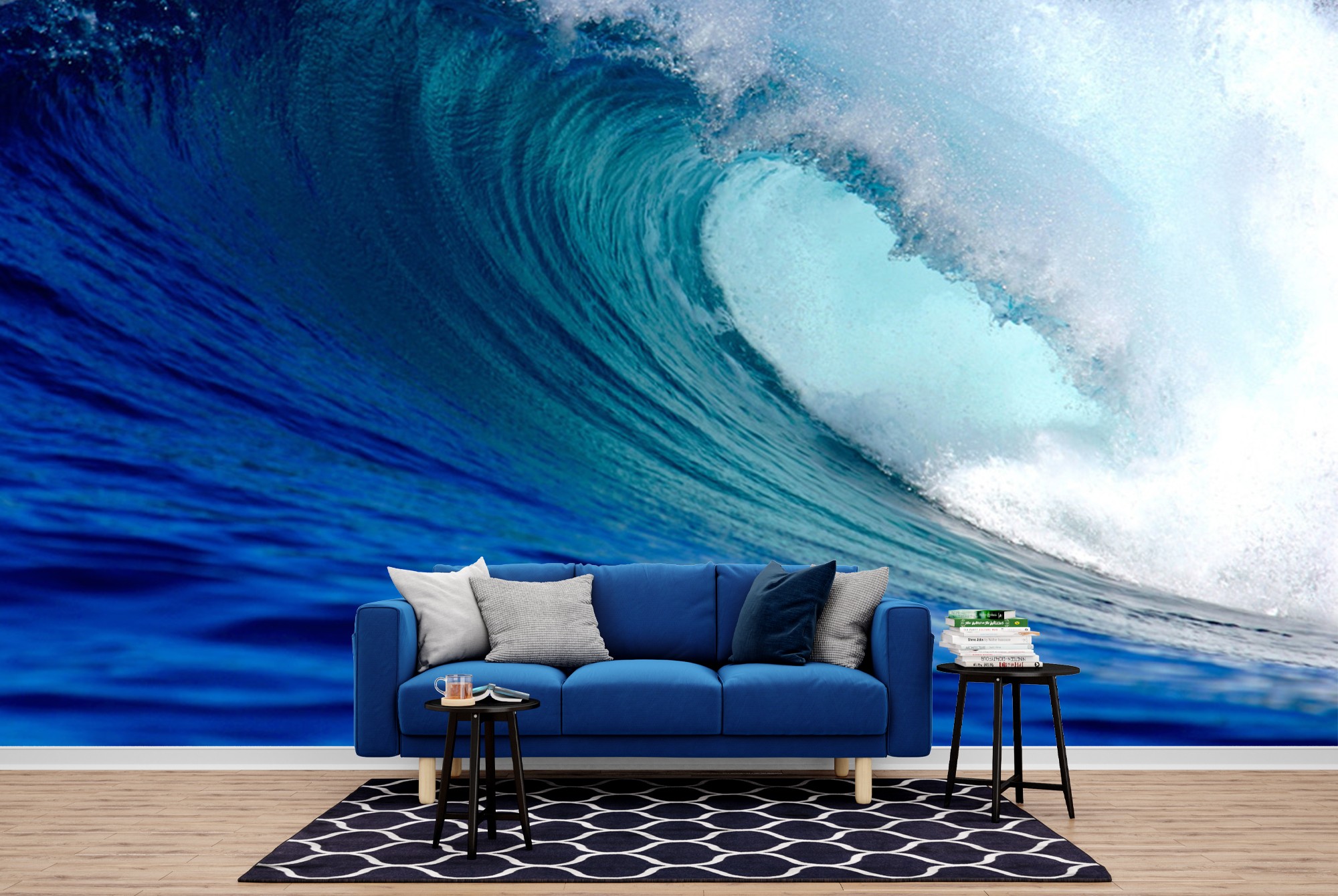 Blue Wave Ocean Surf Wallpaper Wall Mural