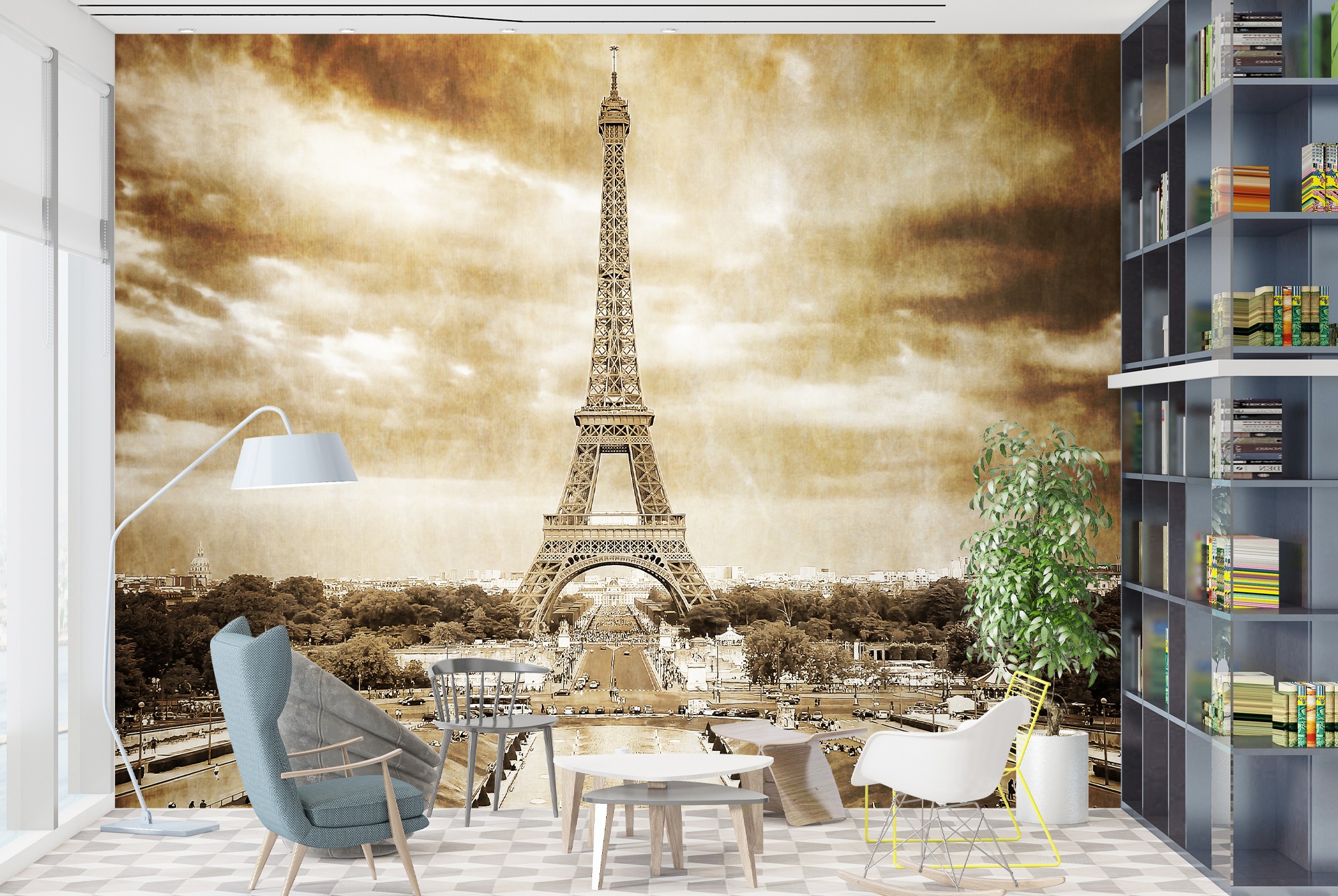 Eiffel Tower Vintage Paris Wallpaper Wall Mural