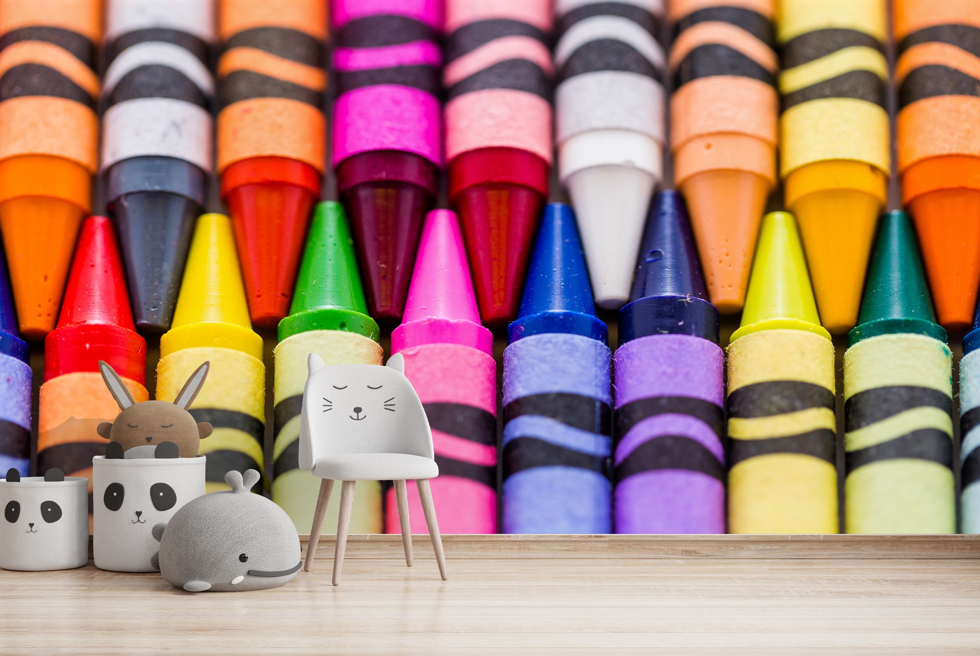 Colourful Crayons Childrens Art Wallpaper Wall Mural