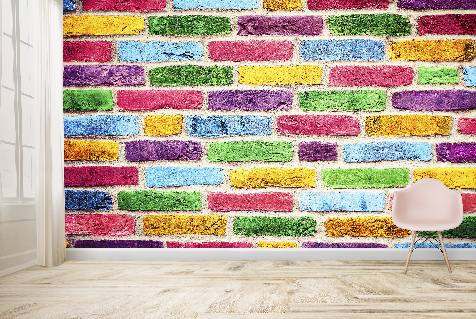 multicolor brick wallpaper