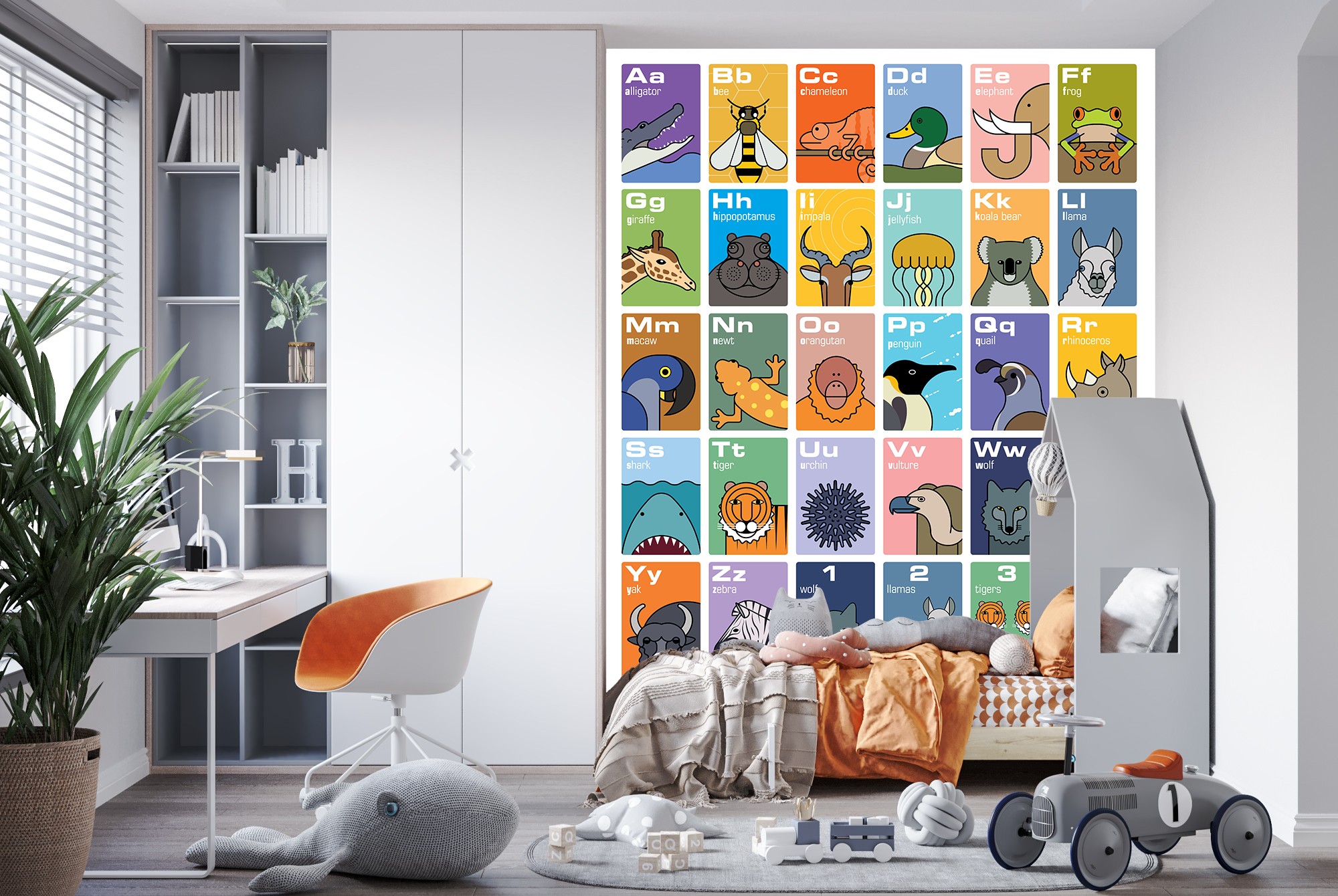 Animal Alphabet Wall Mural by Andy Tuohy