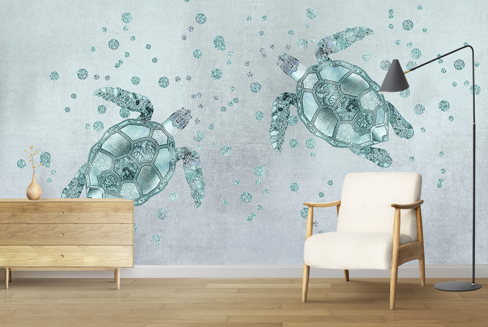 Glamour Turtle Wall Mural by Andrea Haase