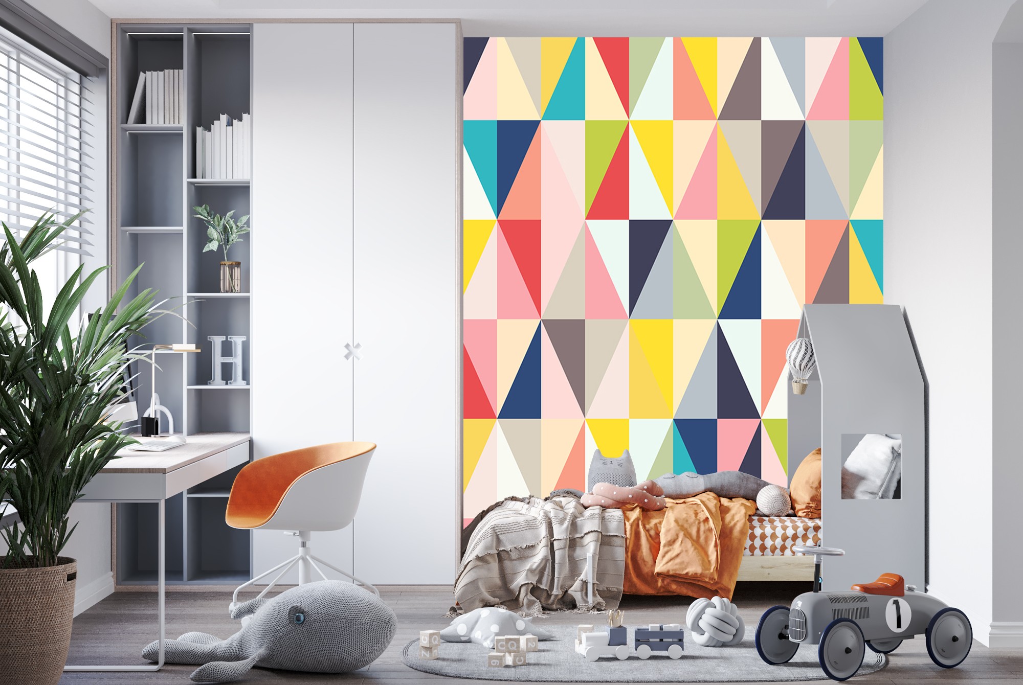 Abstract Geo Diamonds Wall Mural by Blue Banana
