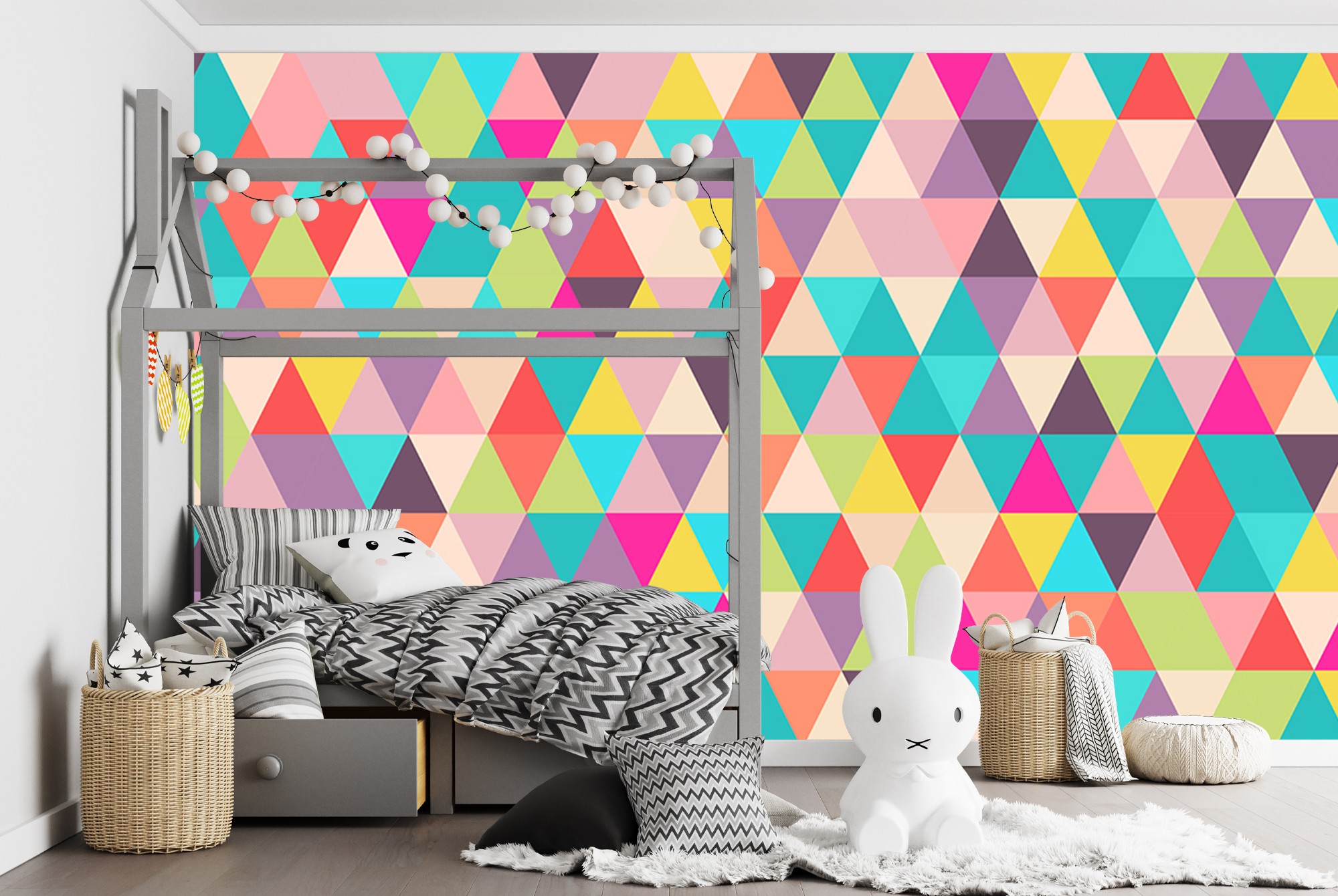 Colourful Geometry Wall Mural by Blue Banana