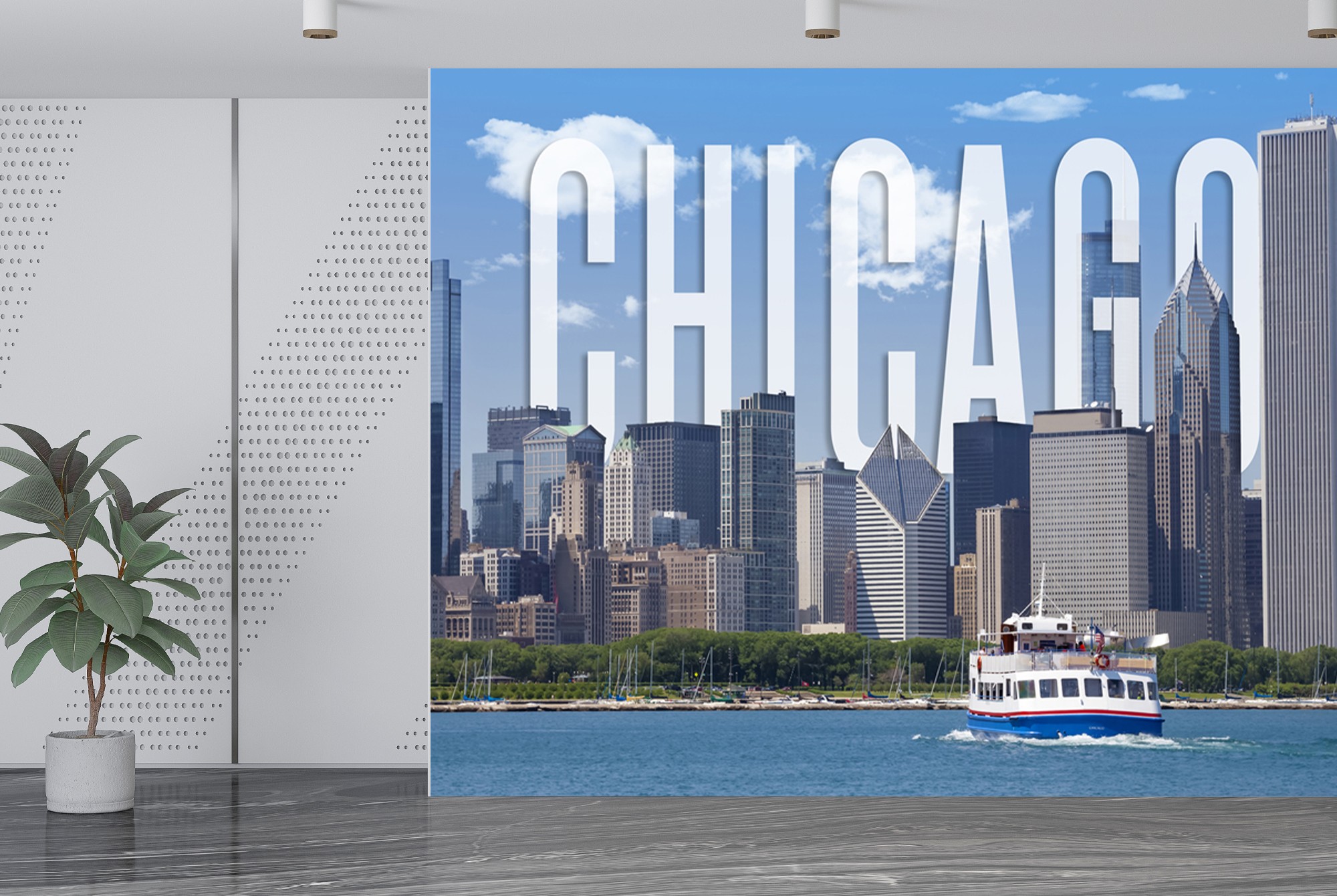 Chicago Skyline Wall Mural by Melanie Viola