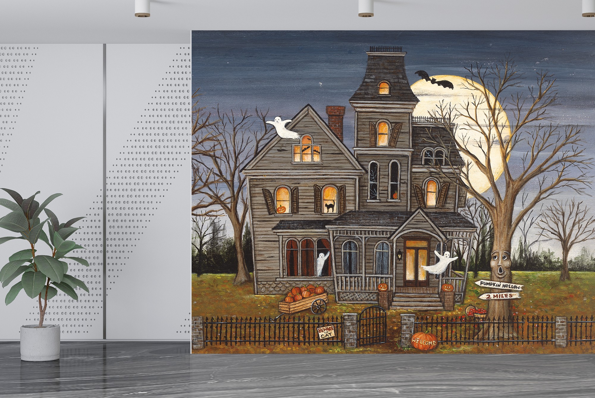 Haunted House Wall Mural by David Carter Brown