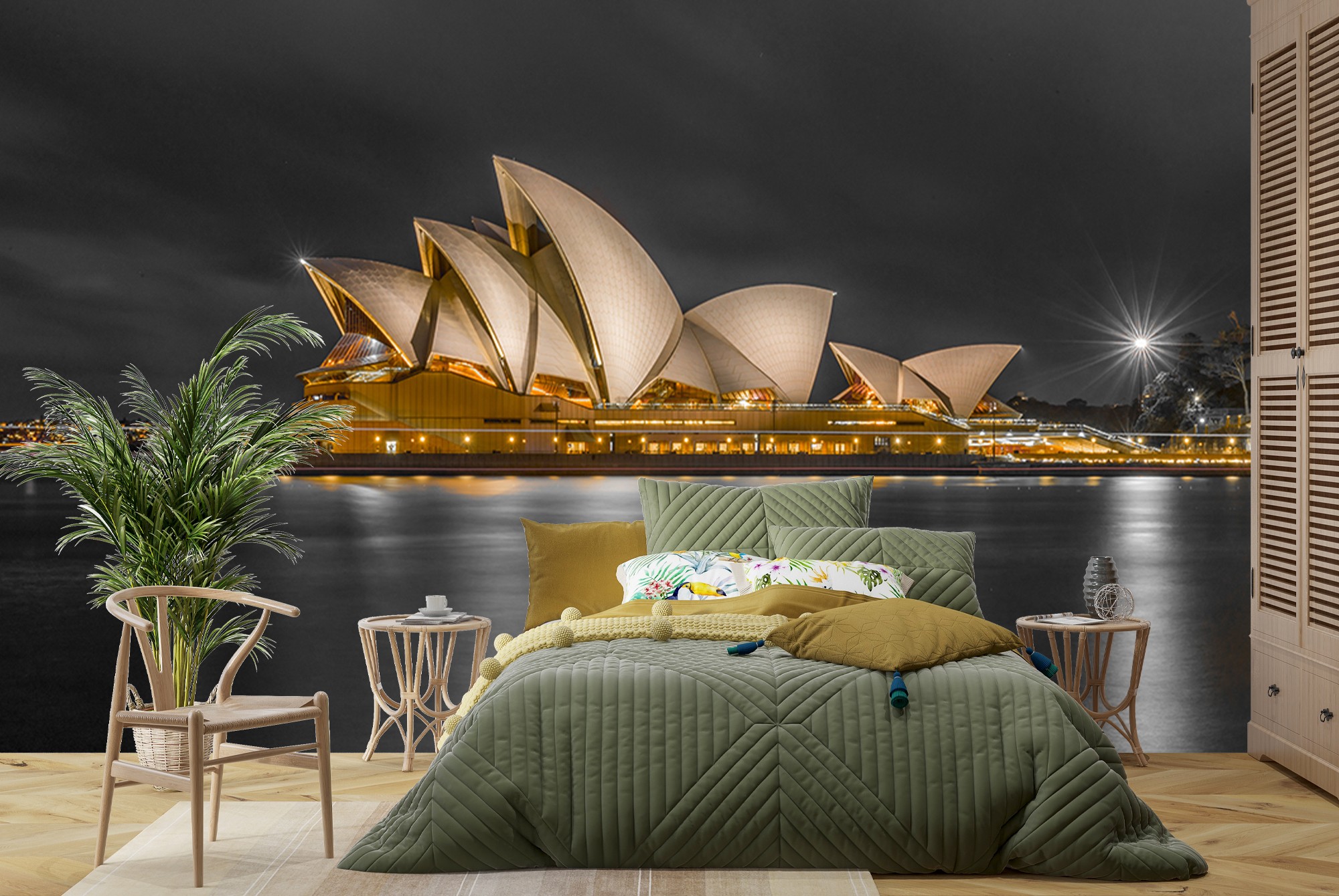 Sydney Opera House Night Wall Mural by Richard Silver
