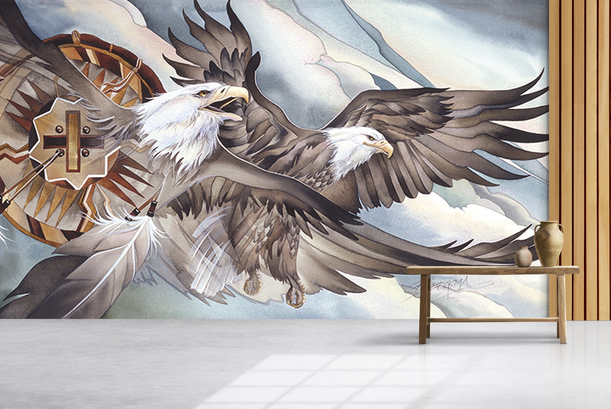 Eagle, Air, East Wall Mural by Jody Bergsma