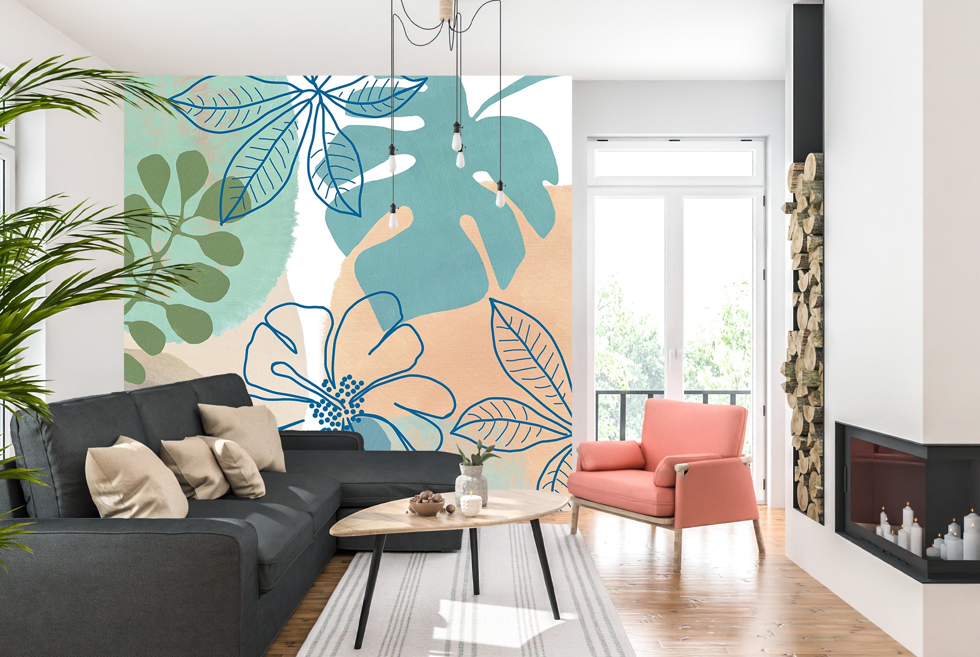 Flower Power II Wall Mural by Flora Kouta