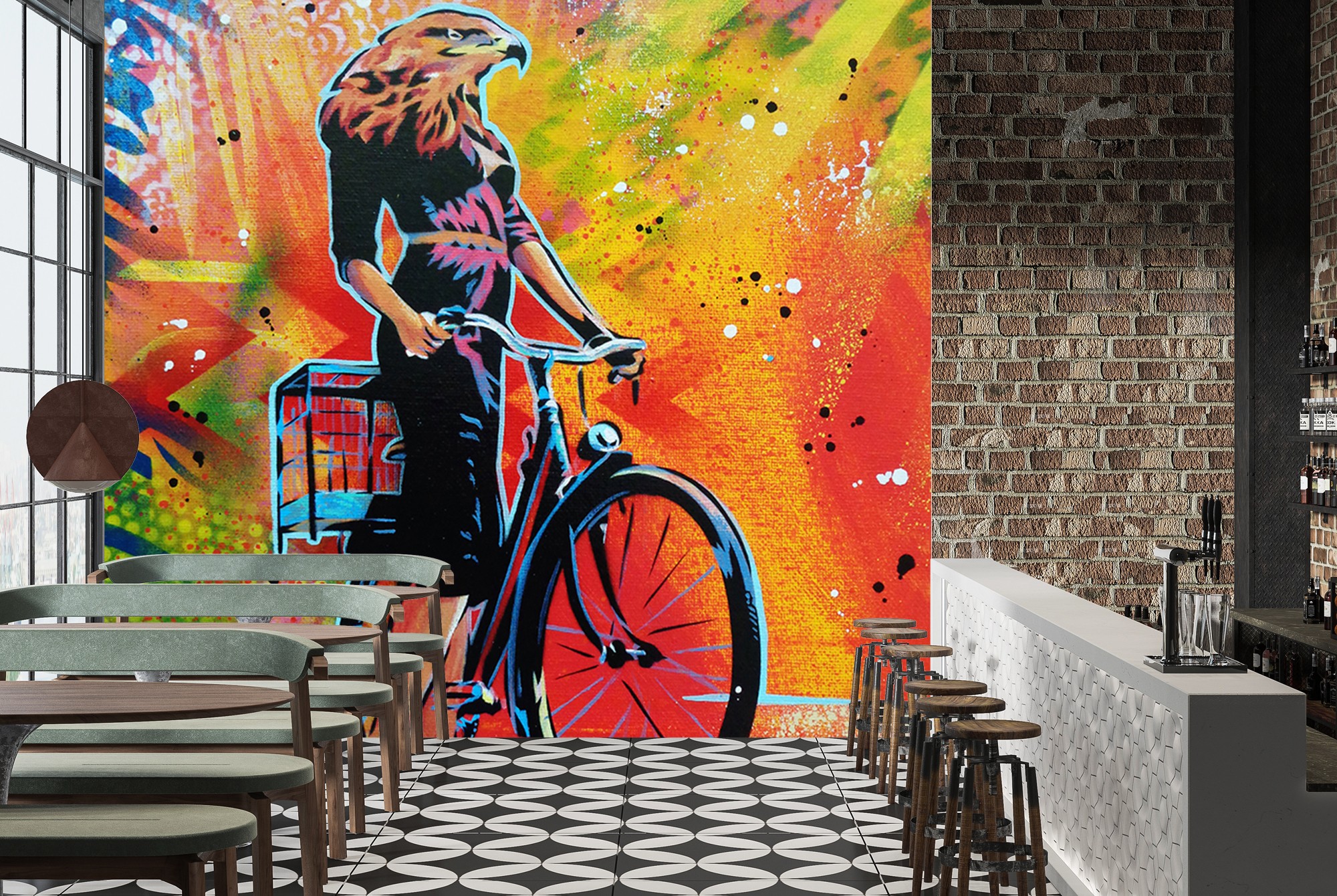 Cycle Soaring Wall Mural by 2015 AbcArtAttack