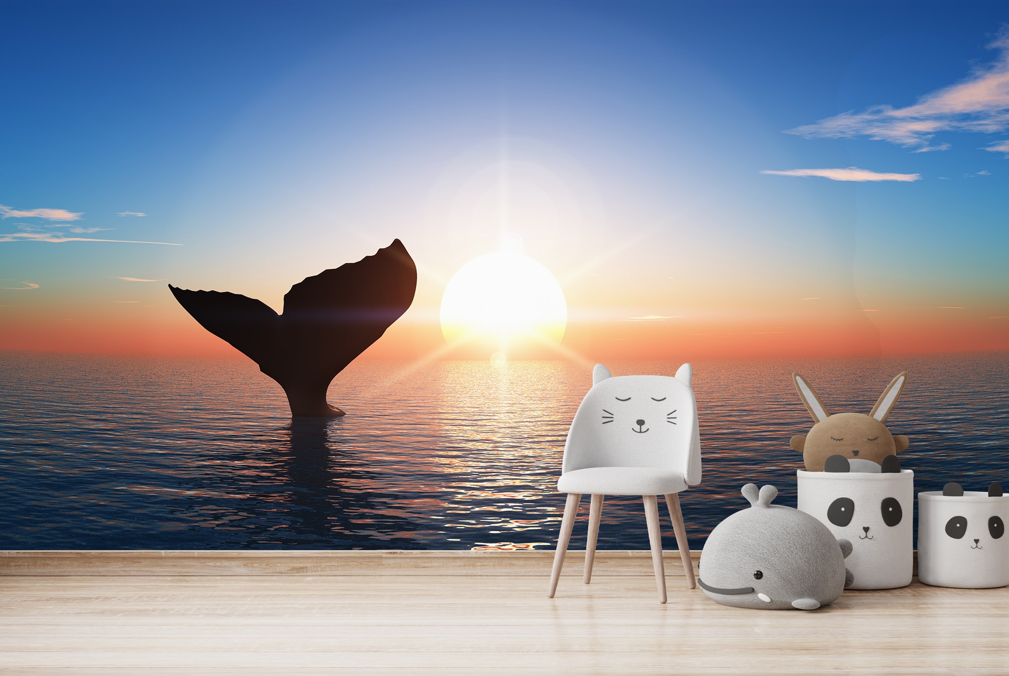 Blue Ocean Sunset Fototapete Wal Tier Tapete Schlafzimmer Foto ...