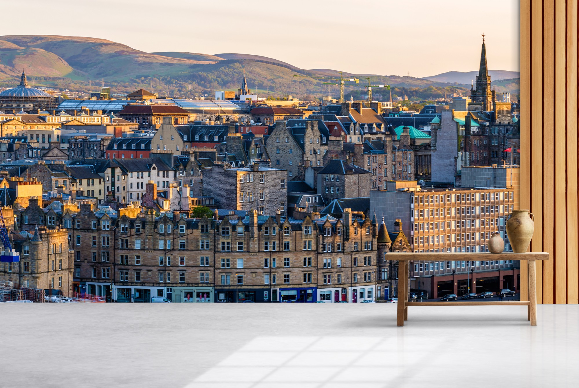 Edinburgh Panorama Fototapete Stadt Skyline Tapete Landschaft Foto ...