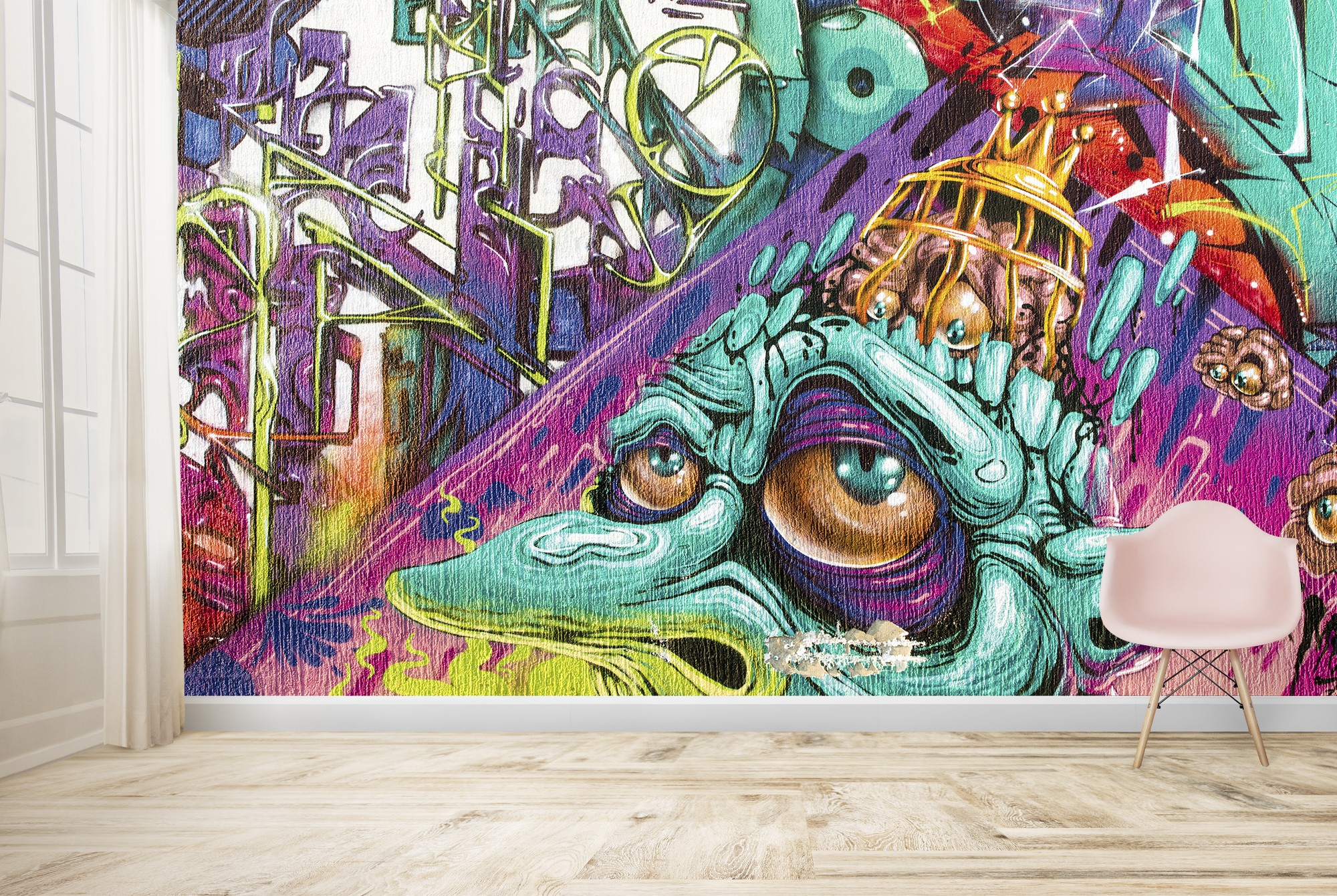 Urban Graffiti Fototapete Retro Street Art Tapete Kinderzimmer Foto-Dekor