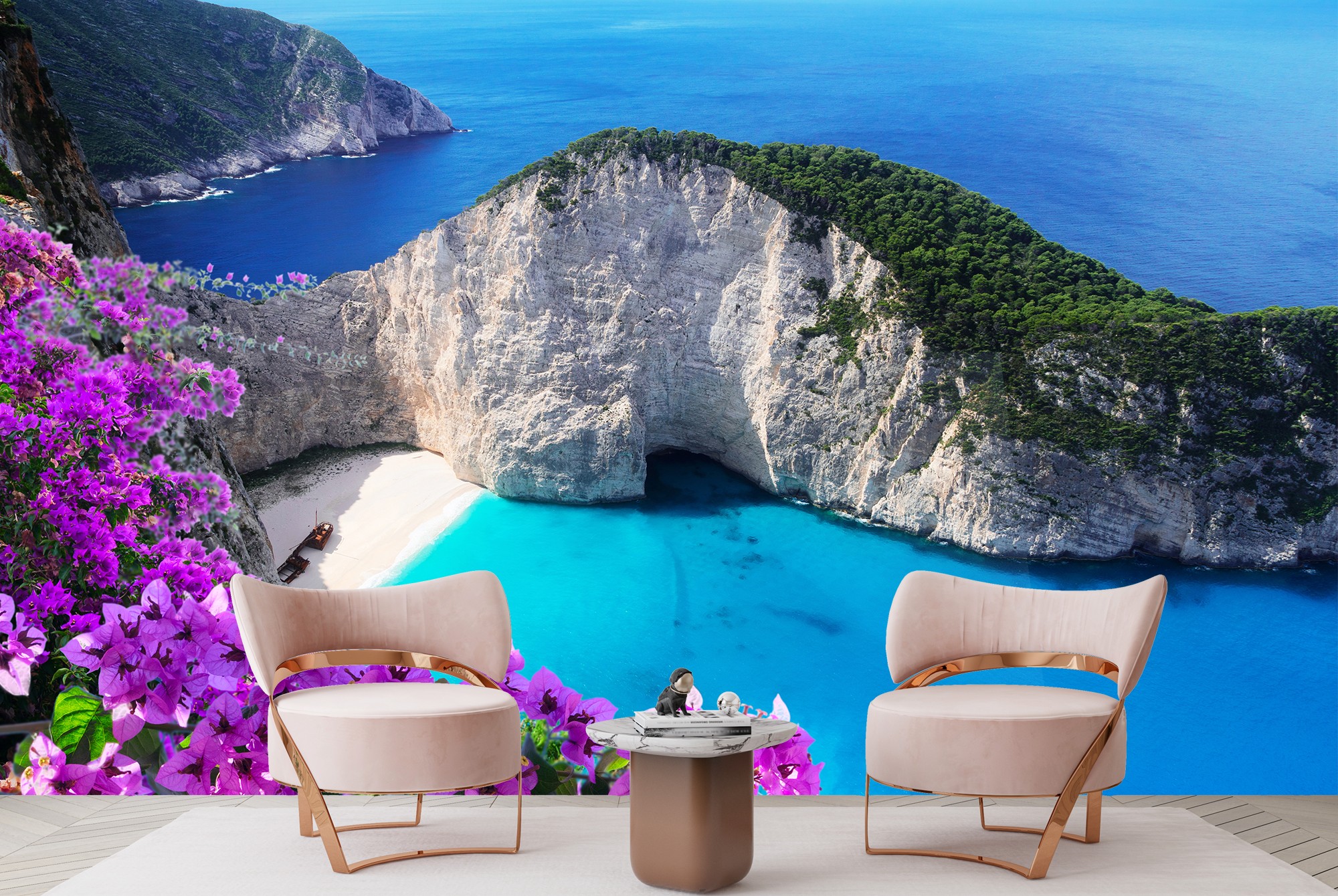 Greek Island Blue Ocean Wallpaper Wall Mural