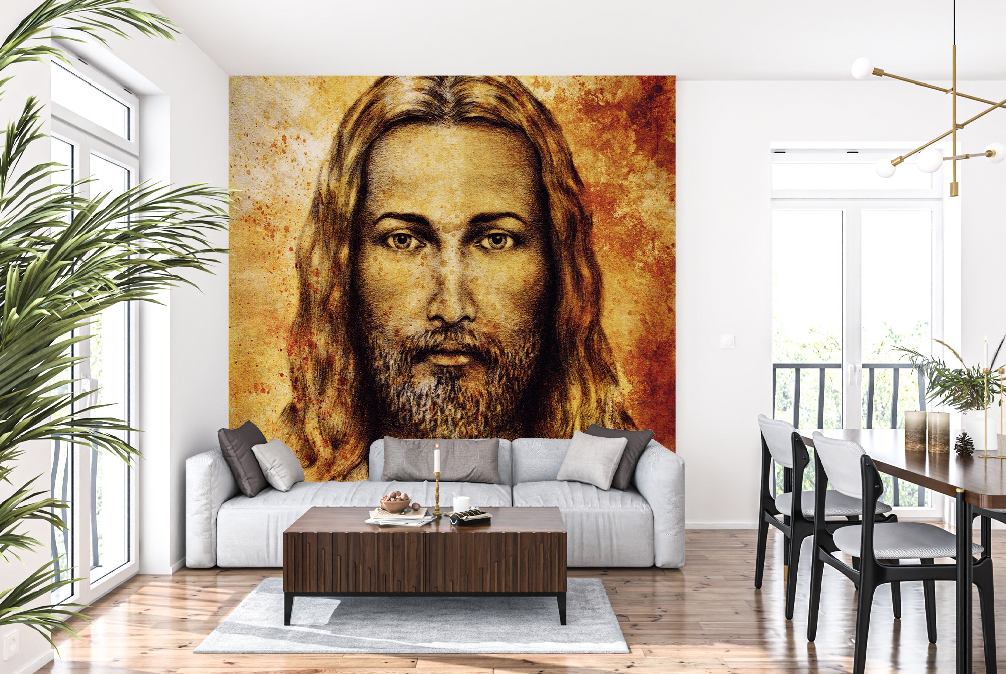 Jesus Christ Vintage Art Wallpaper Wall Mural