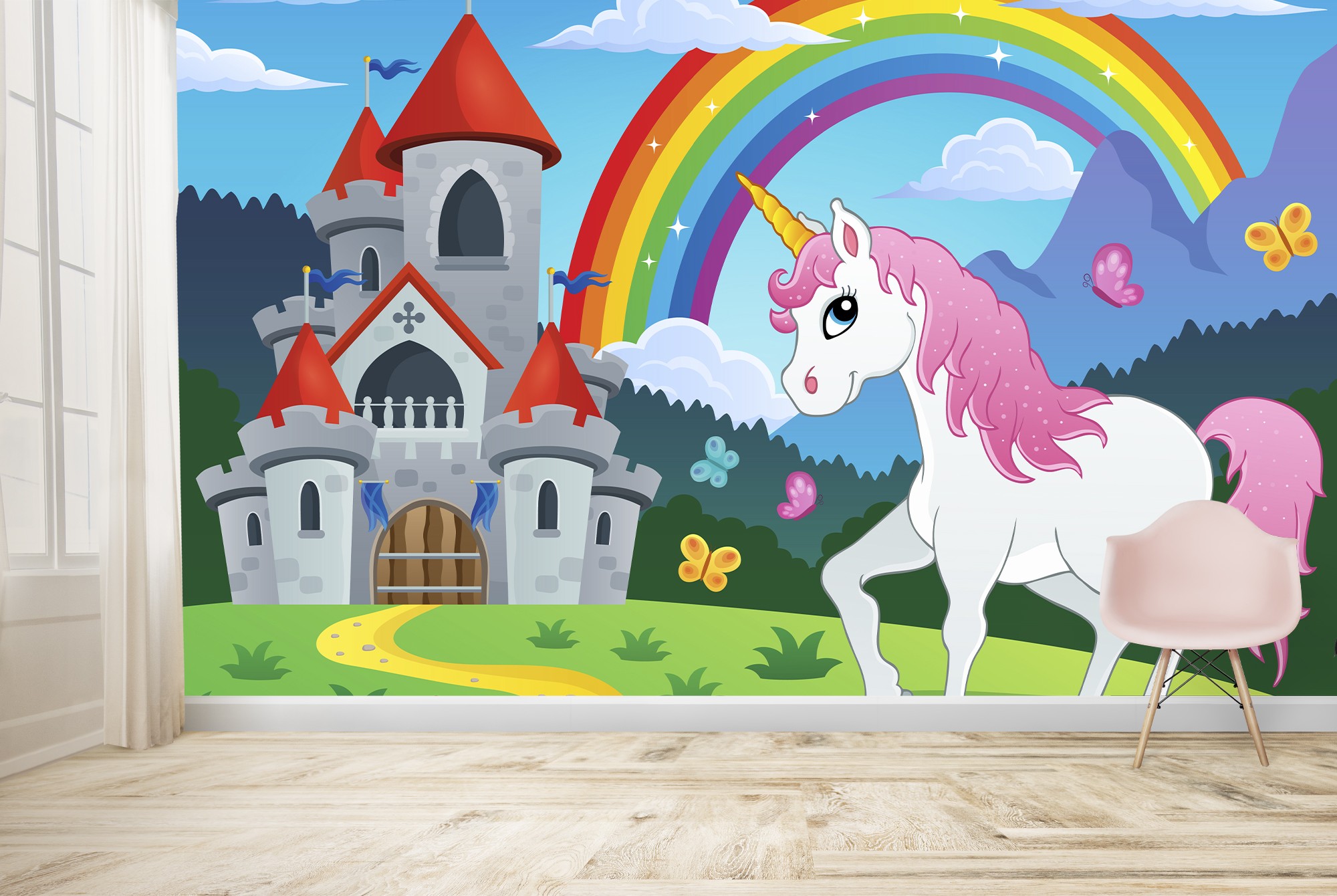 Unicorn With Princess Castle