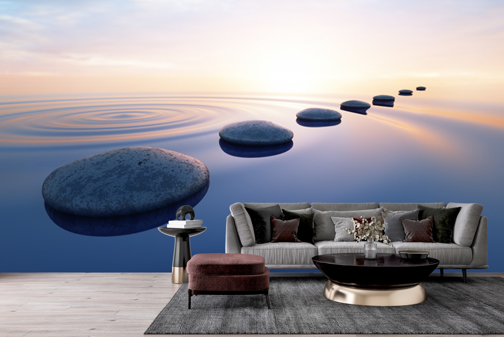 Pebble Water Meditation Wallpaper Wall Mural
