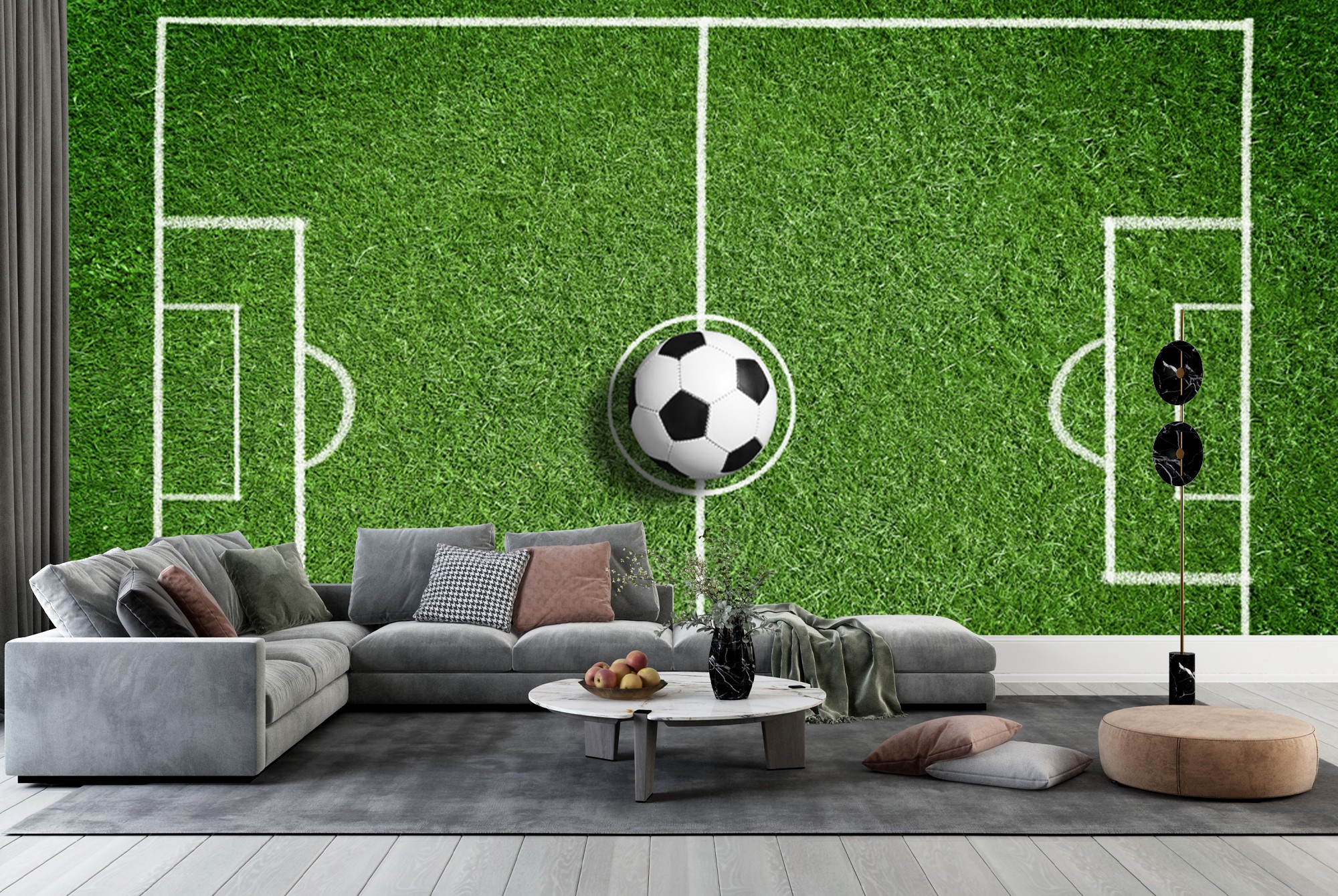 Football Grass Pitch Wallpaper Wall Mural