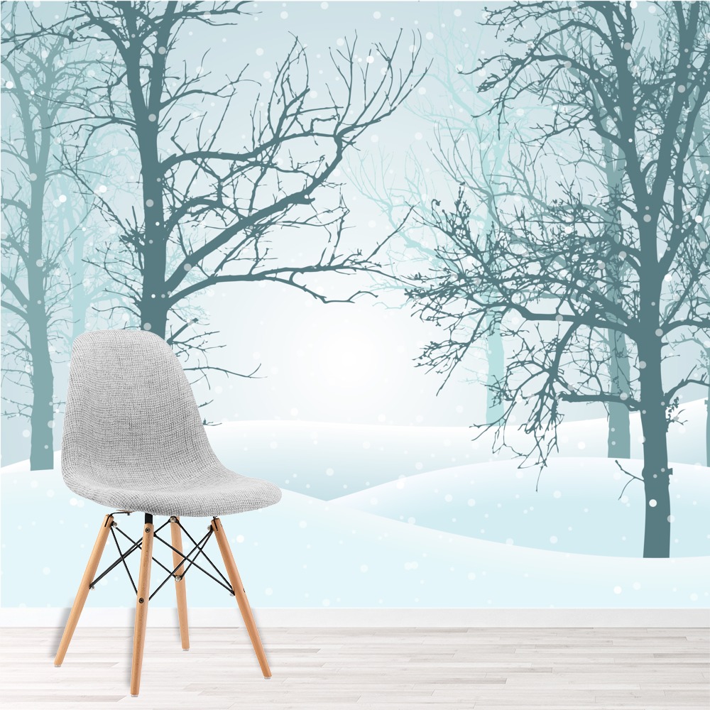 Winter Forest Snow Trees Wallpaper Wall Mural