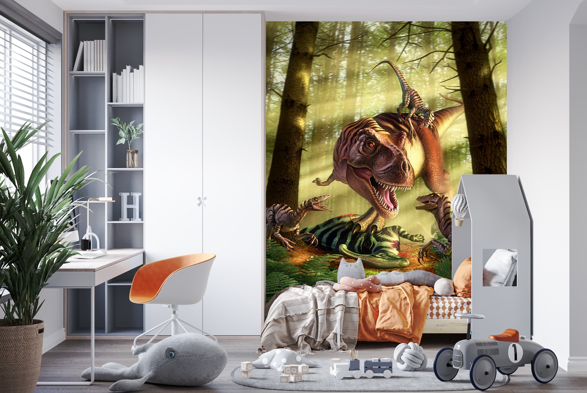 MMA Dino Style Wall Mural by Jerry Lofaro