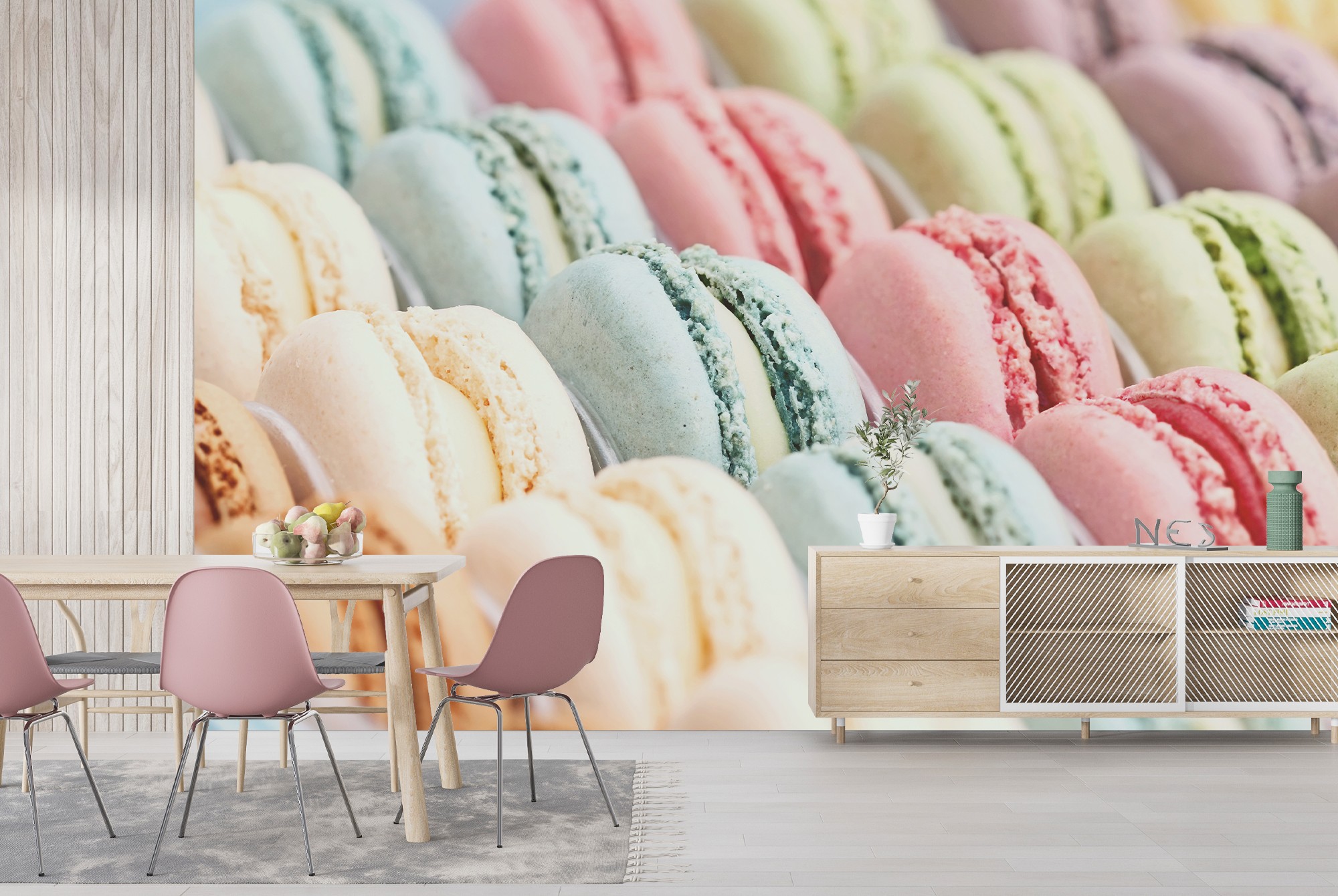 Rainbow Macaroons Wallpaper Wall Mural