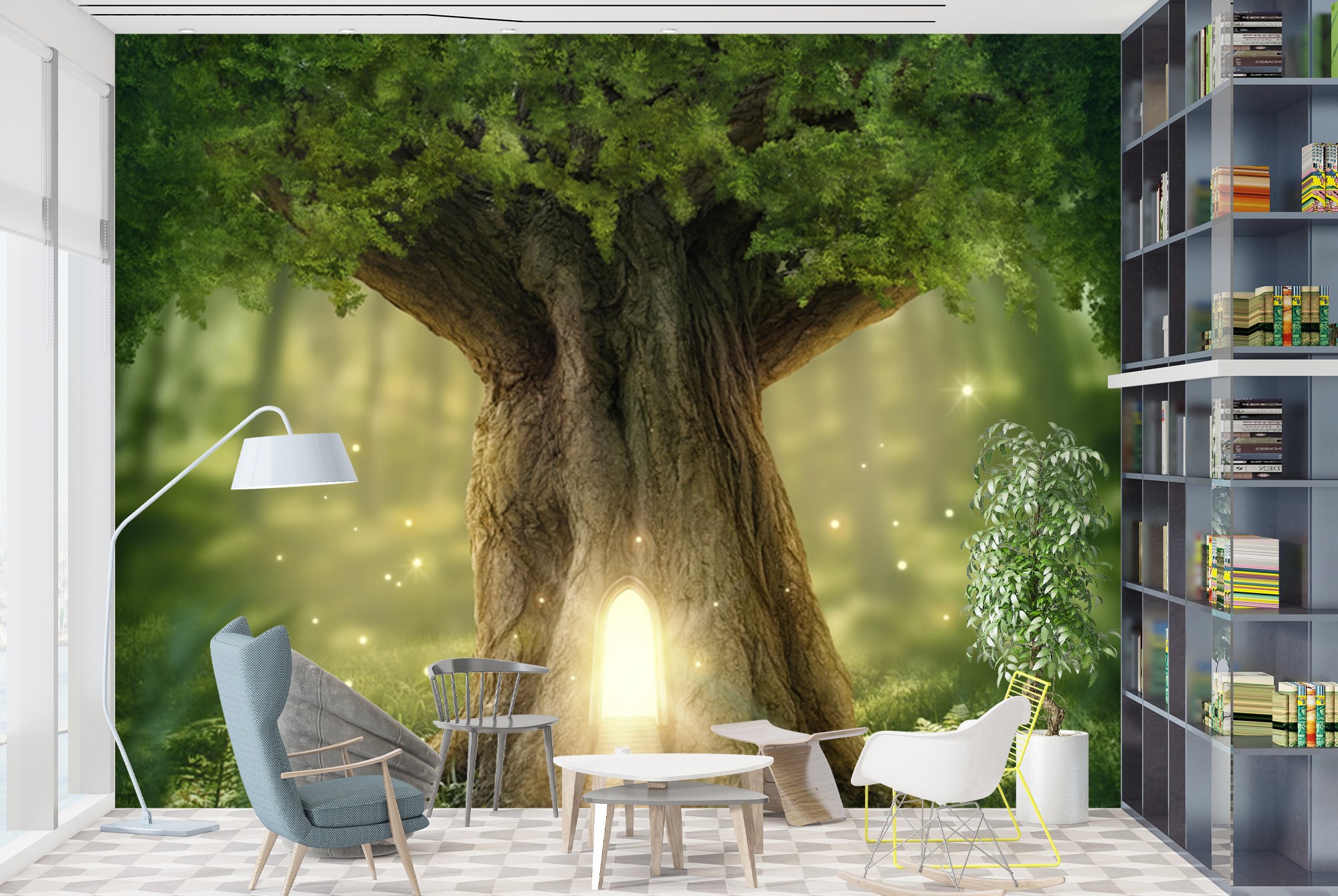 Fairy Tree House Magic Wallpaper Wall Mural