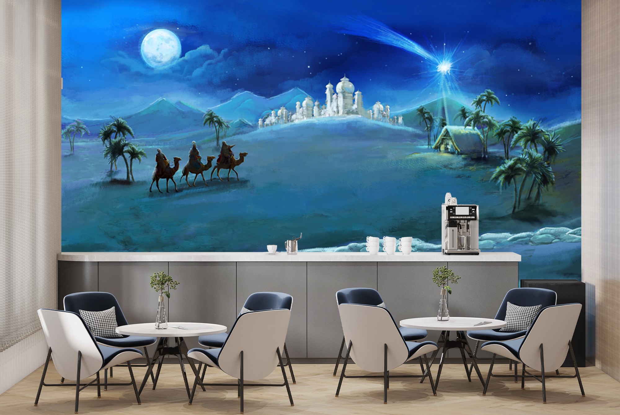 Nativity Scene Three Kings Wallpaper Wall Mural