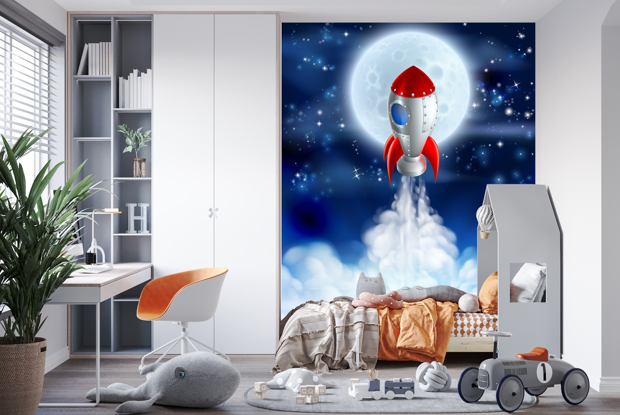 Rocket Launch Outer Space Wallpaper Wall Mural