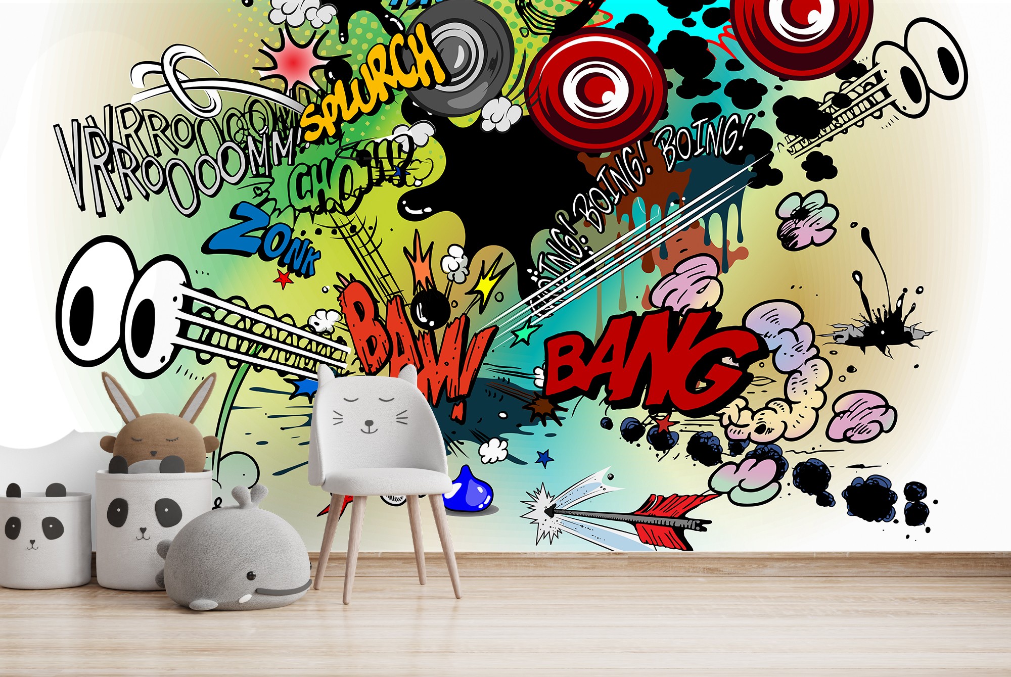 Retro Comic Book Kids Art Wallpaper Wall Mural