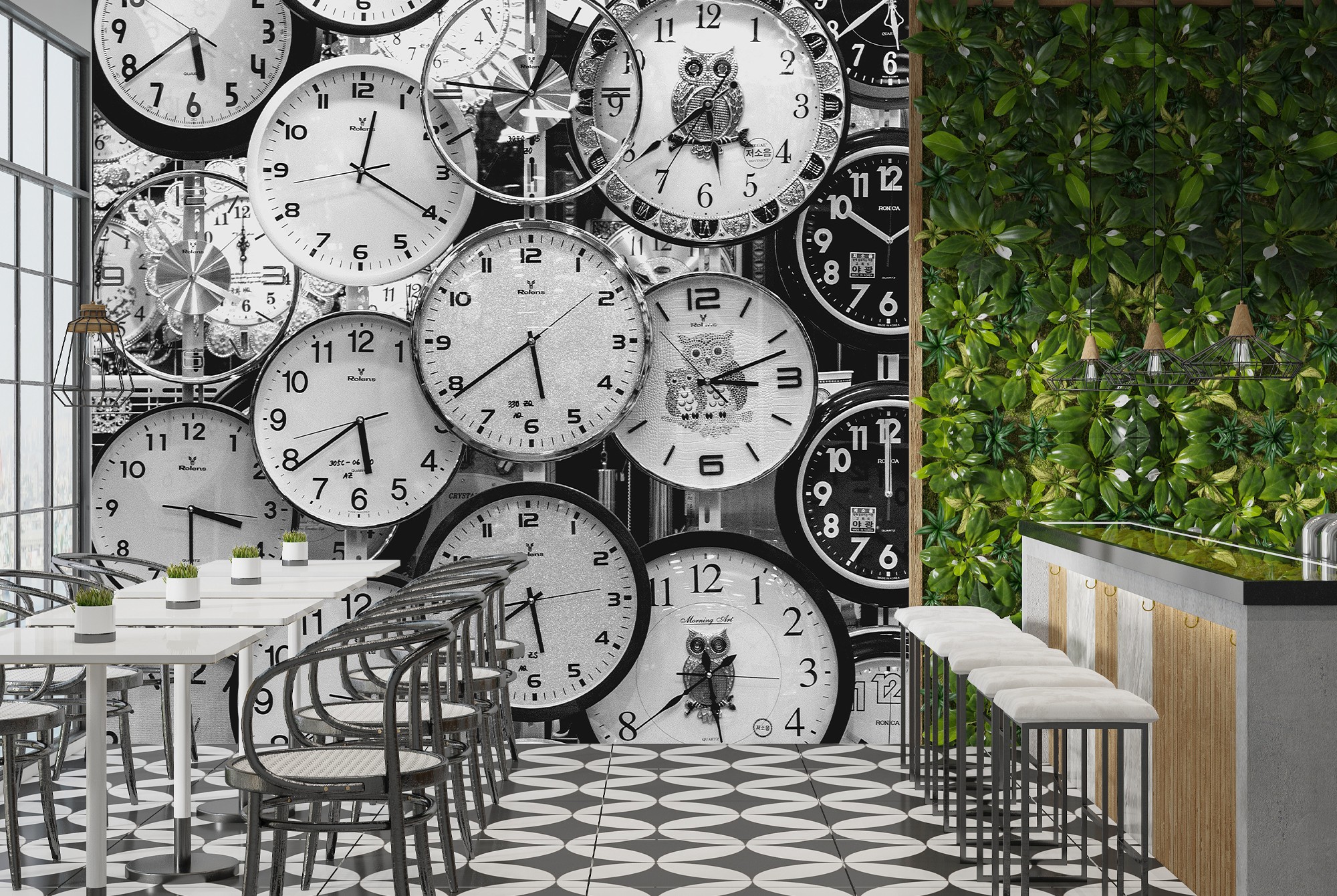 Ticking Time Clocks Wallpaper Wall Mural