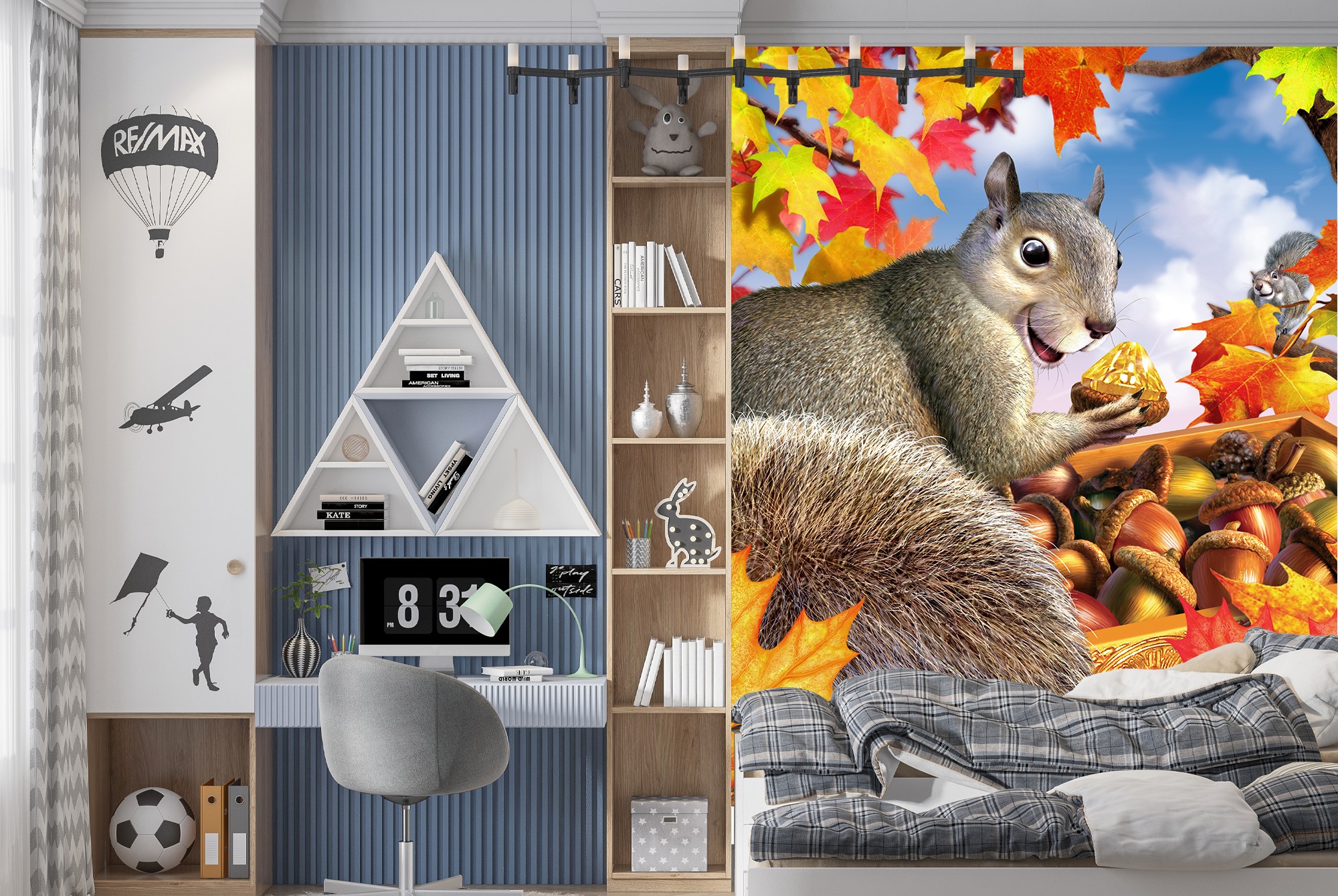 Squirrel Treasure Wall Mural by Jerry Lofaro